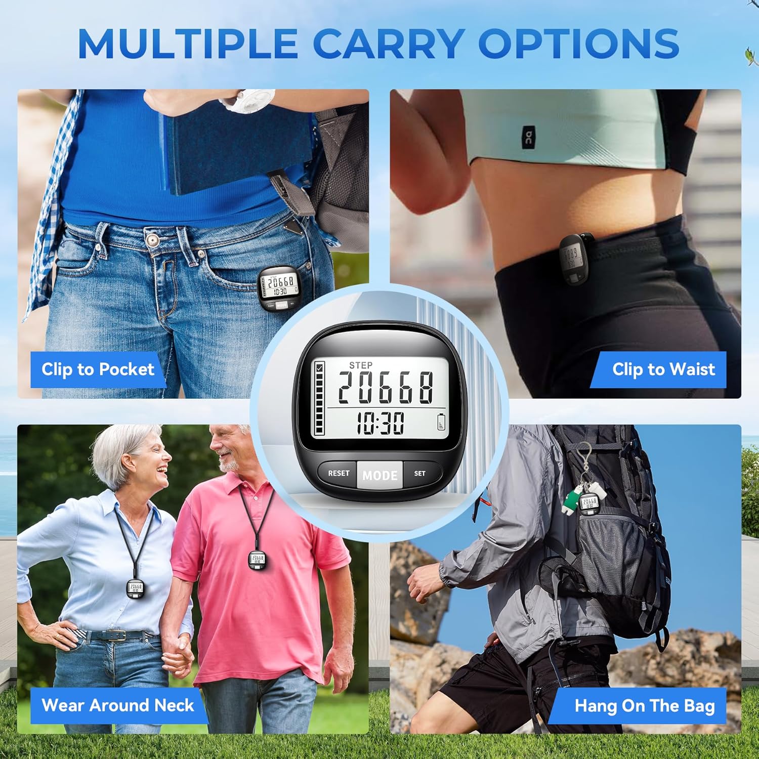 Podómetro 3D para caminar, rastreador de pasos preciso, contador de ...