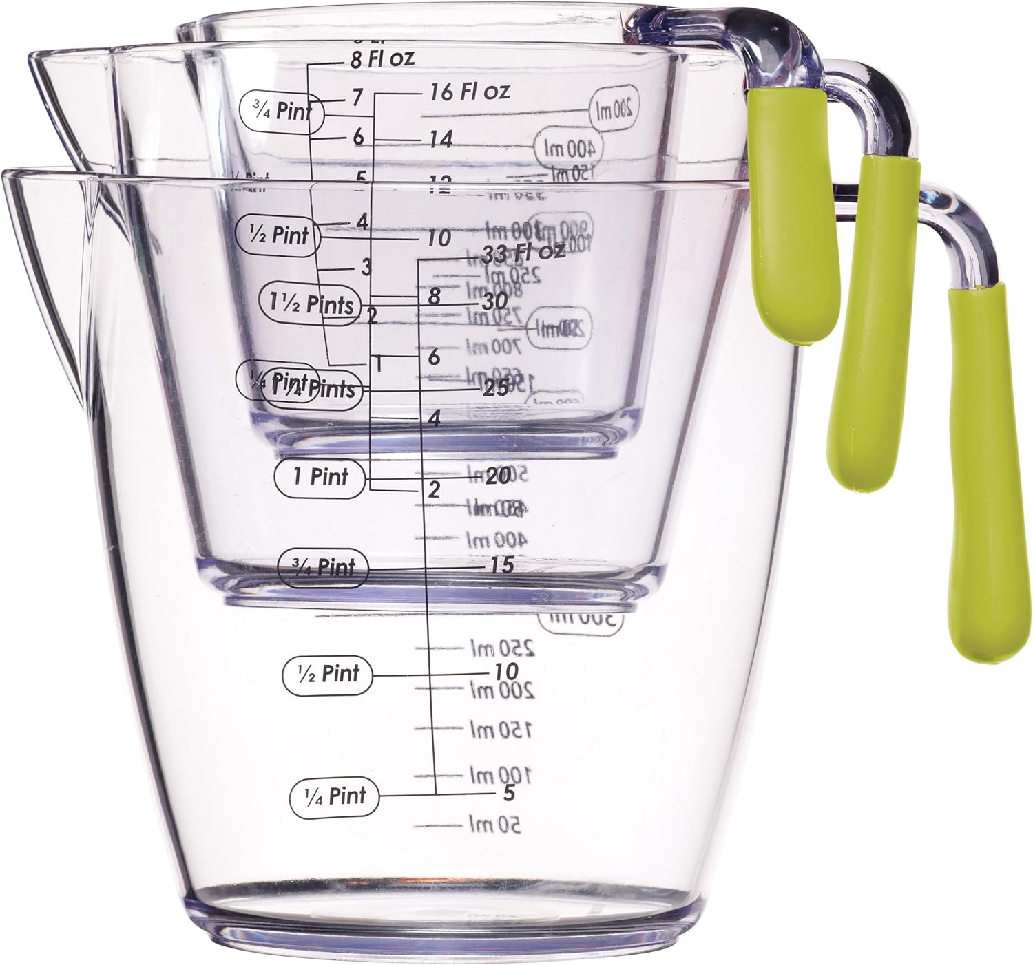 Kitchen Craft Colourworks Liquid Measuring Cup Set - Polycarbonate ...
