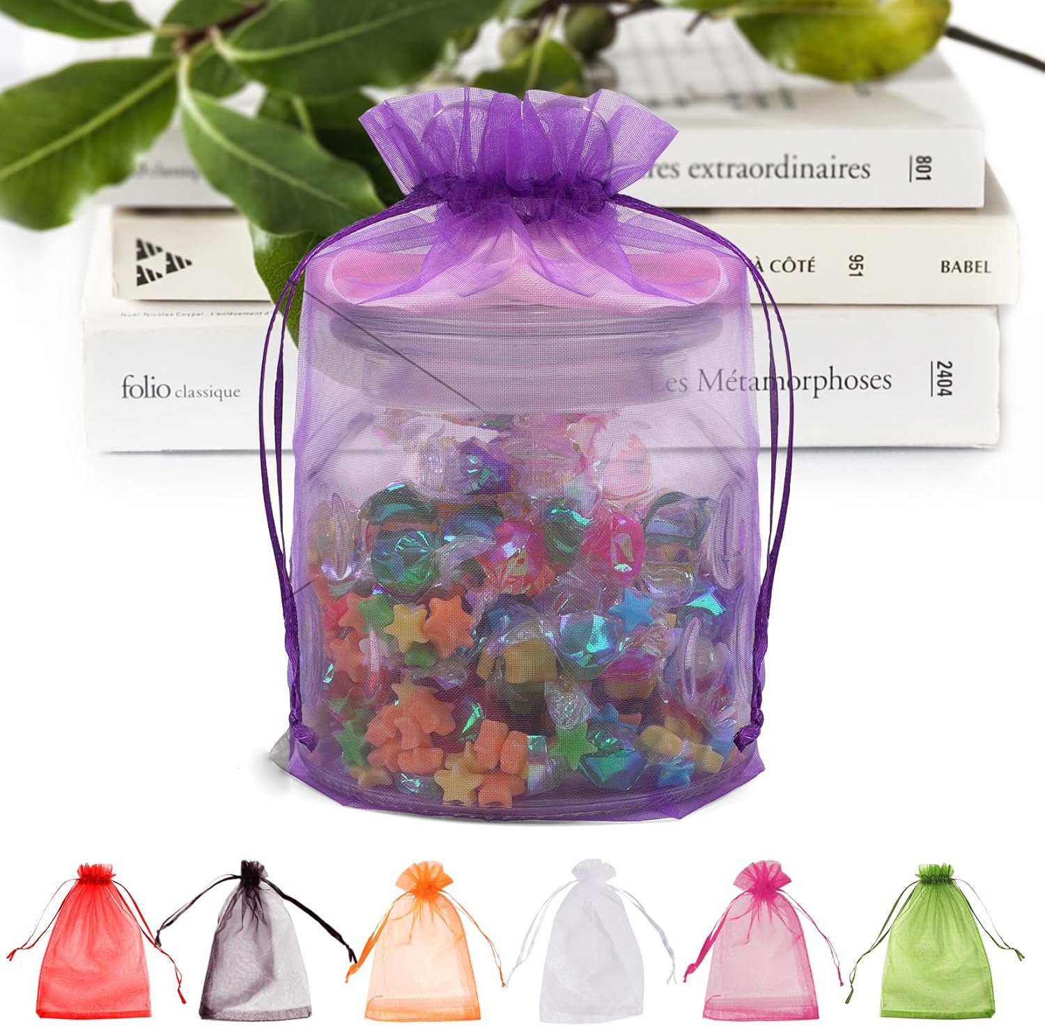 Amazon.com: ANZNKU 50 Pack Premium Sheer Organza Bags 6x9 inches, Mesh ...