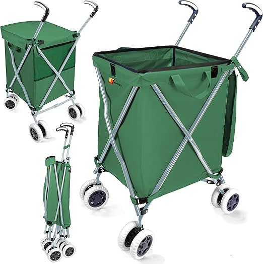 Amazon.com: Wellmax WM99100 Series Folding Shopping Cart with Wheels ...