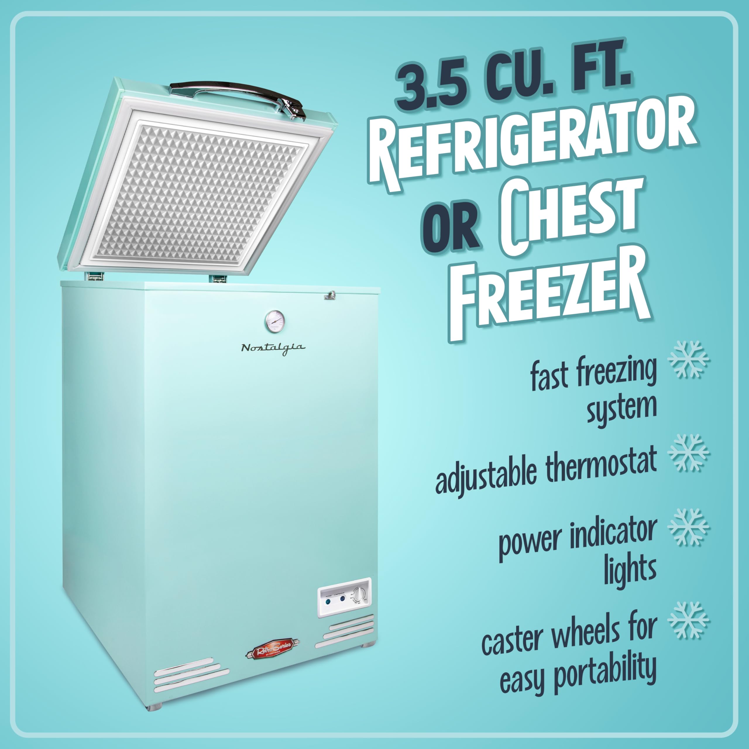 Snapklik.com : Nostalgia Classic Retro 3.5 Cu.Ft. Chest Freezer And ...