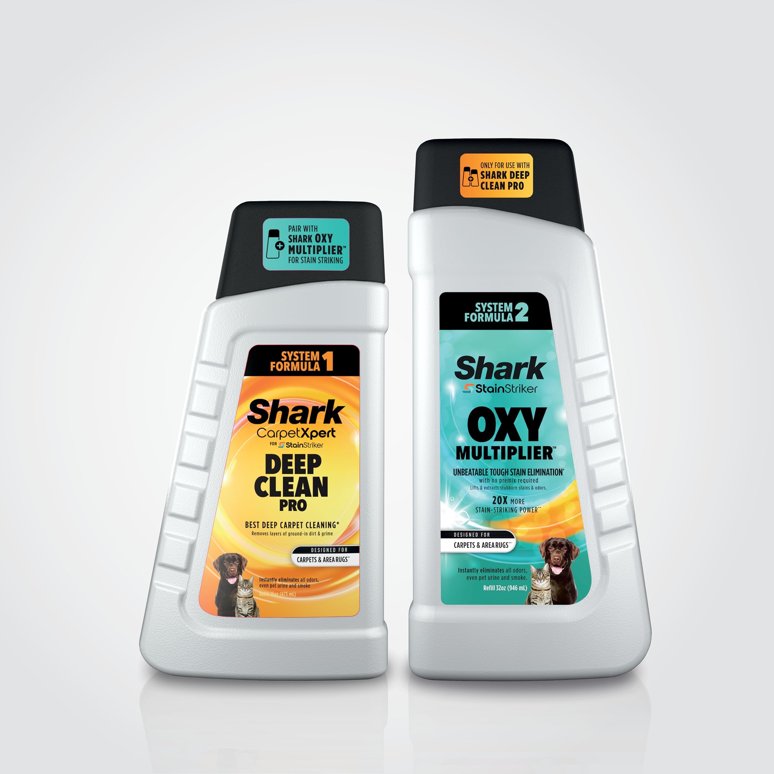 Amazon.com: Shark EXCM48 CarpetXpert Deep Clean Pro Formula 48oz & EXOX32 StainStriker OXY ...