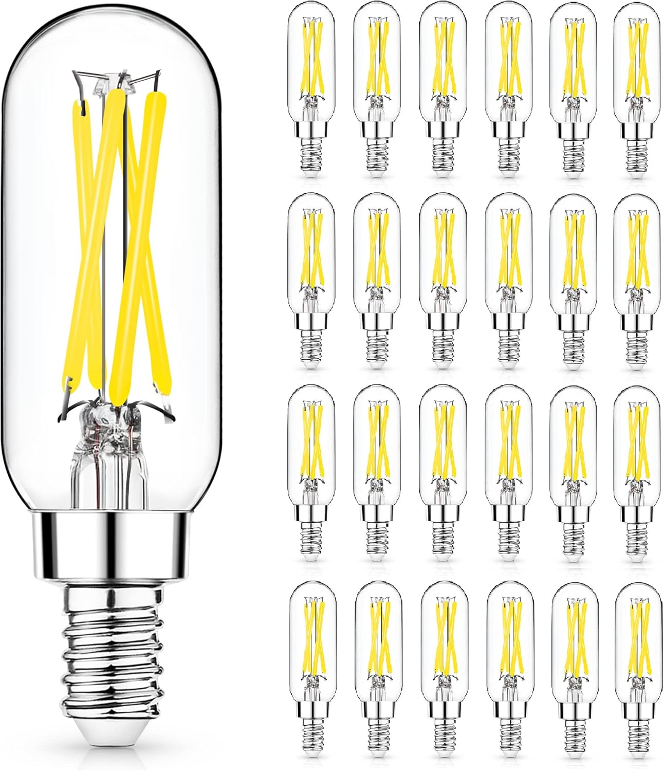 Mlambert 24 Pack Dimmable T6 LED Bulbs,4W Equal 40W e12 Candelabra Bulb ...