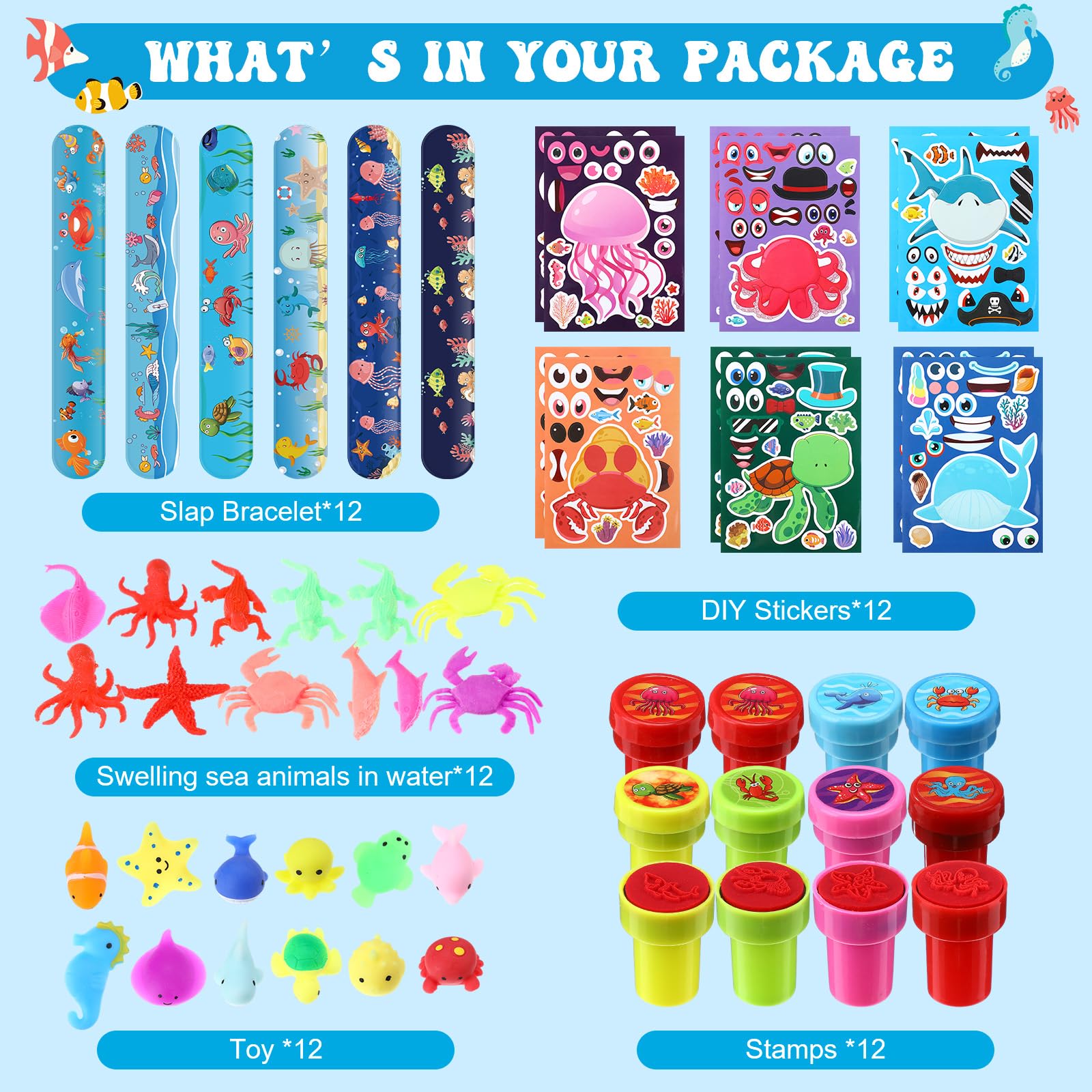 Snapklik.com : 156 Pcs Under The Sea Party Favors Ocean Themed Gifts ...