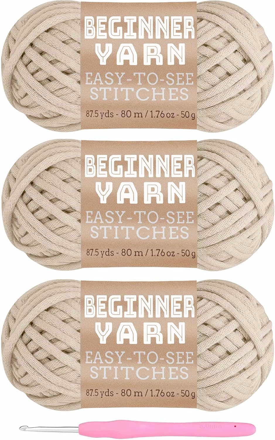 Amazon.com: 3x50g Beginners Off White Yarn, 260 Yards Off White Yarn ...