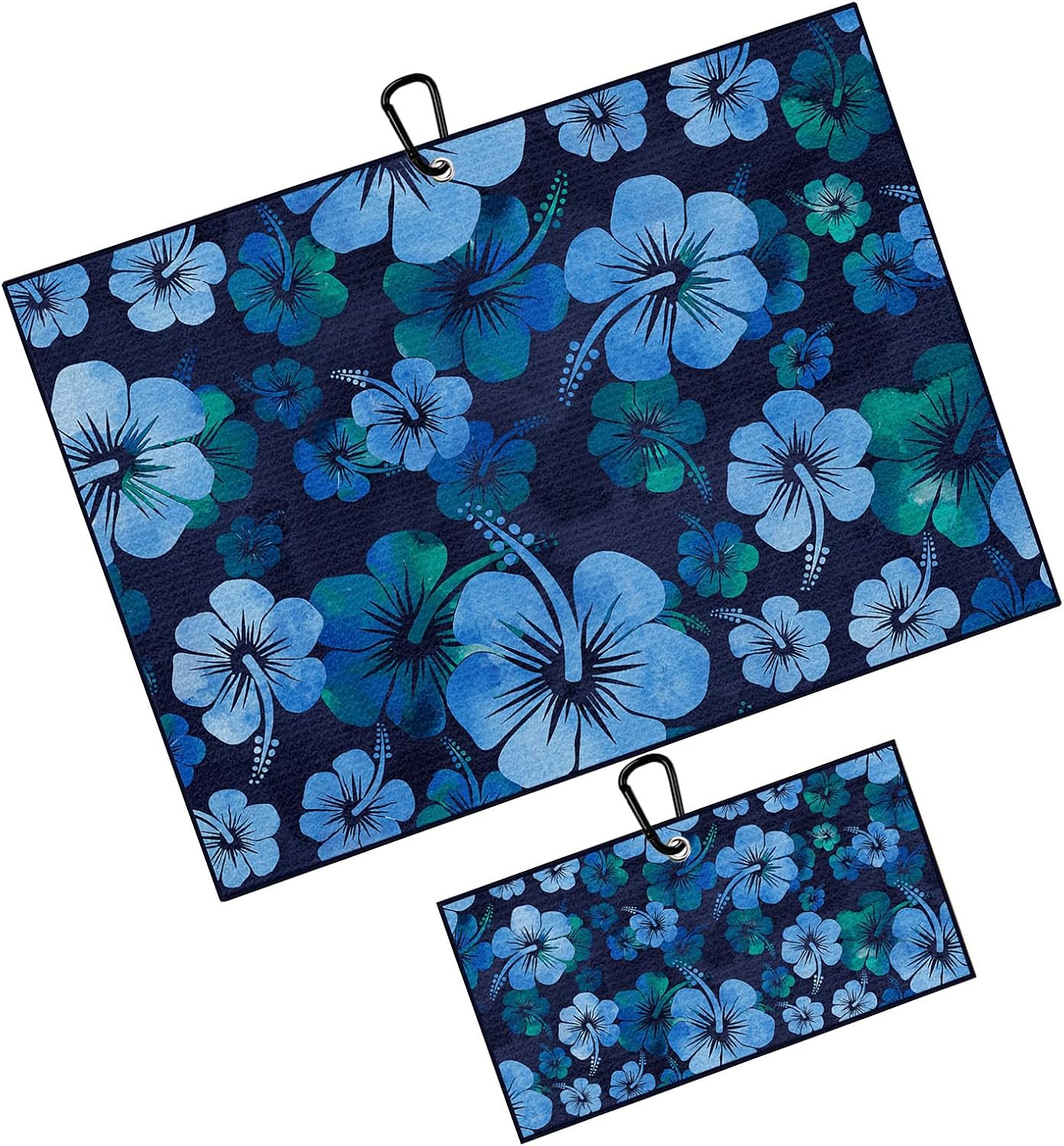 Amazon.com: FELOVUWON Blue Hibiscus Flowers Golf Towel with Clip Set of ...