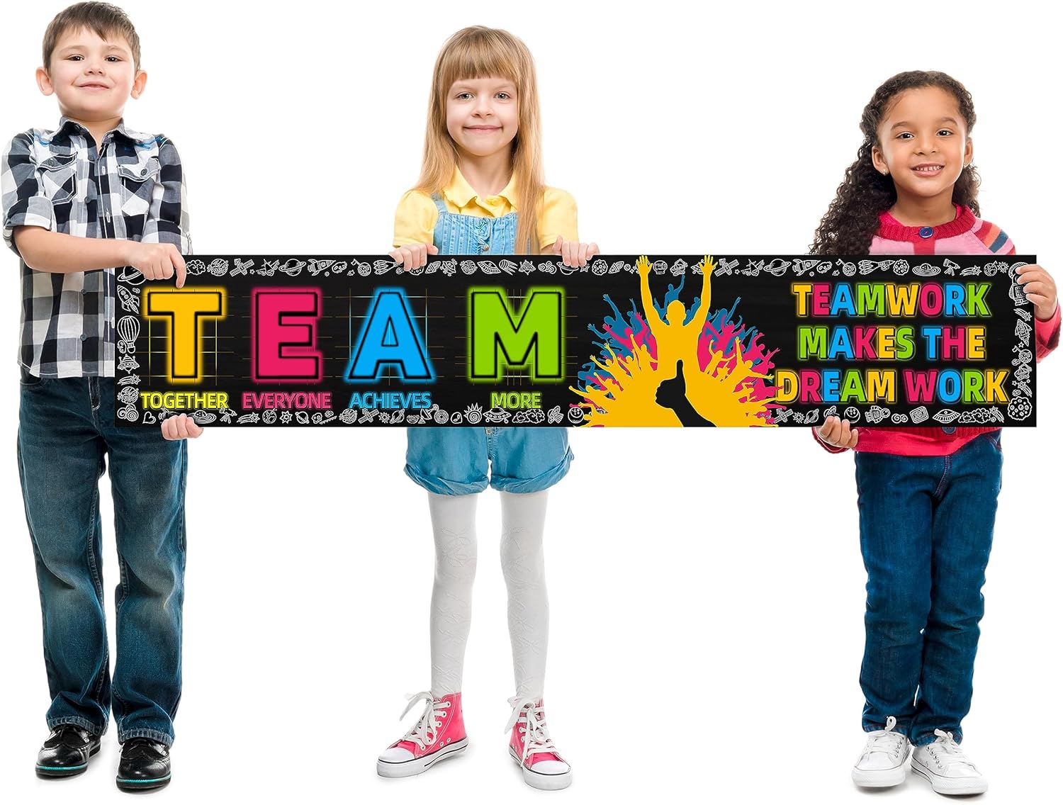 Amazon.com: HUVIGZD Large Size 63 x 12 Inch TEAM Motivational Wall Art ...