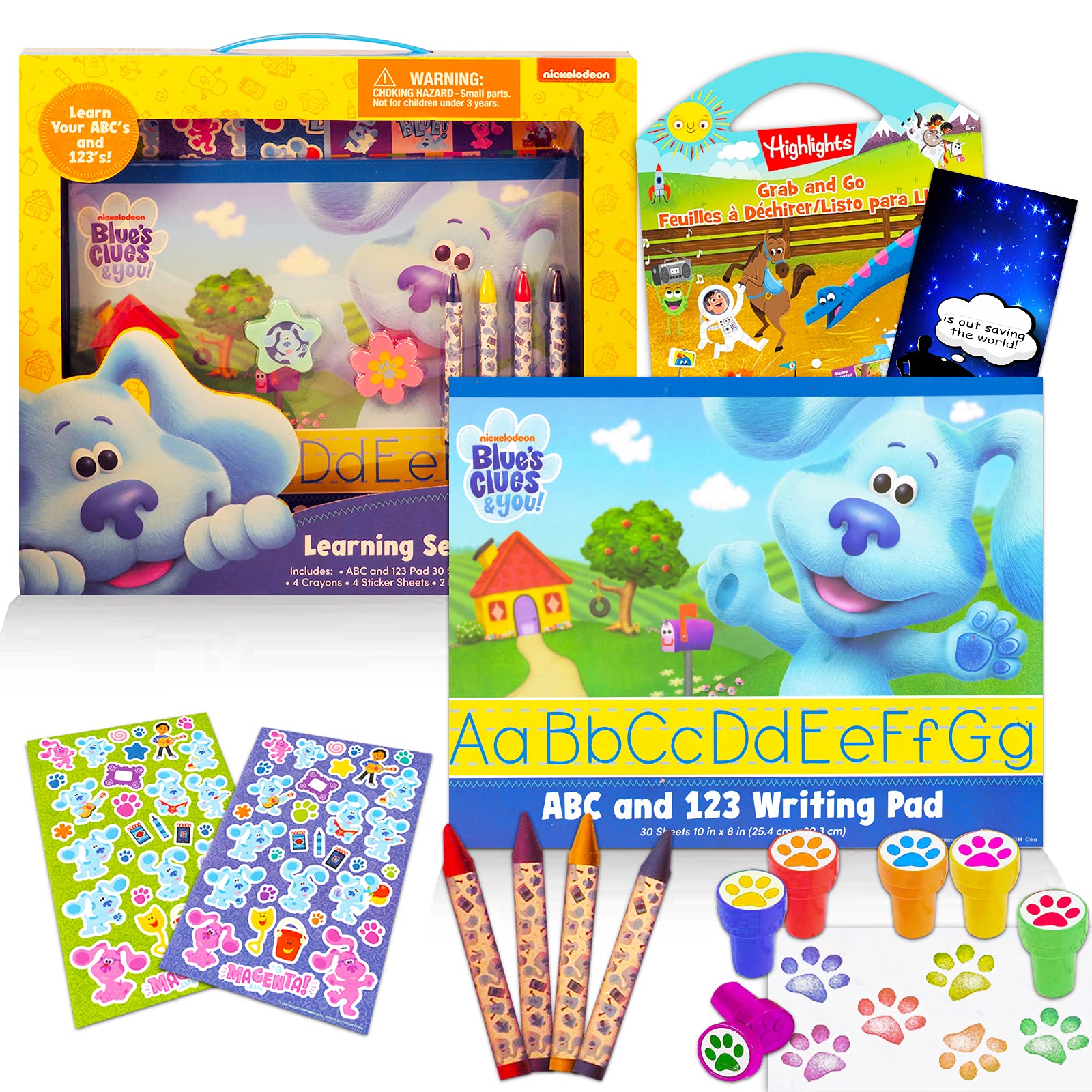 Buy Nick Jr. Blue's Clues ABC 123 Learning Set for Boys, Kids ~ 4 Pc ...