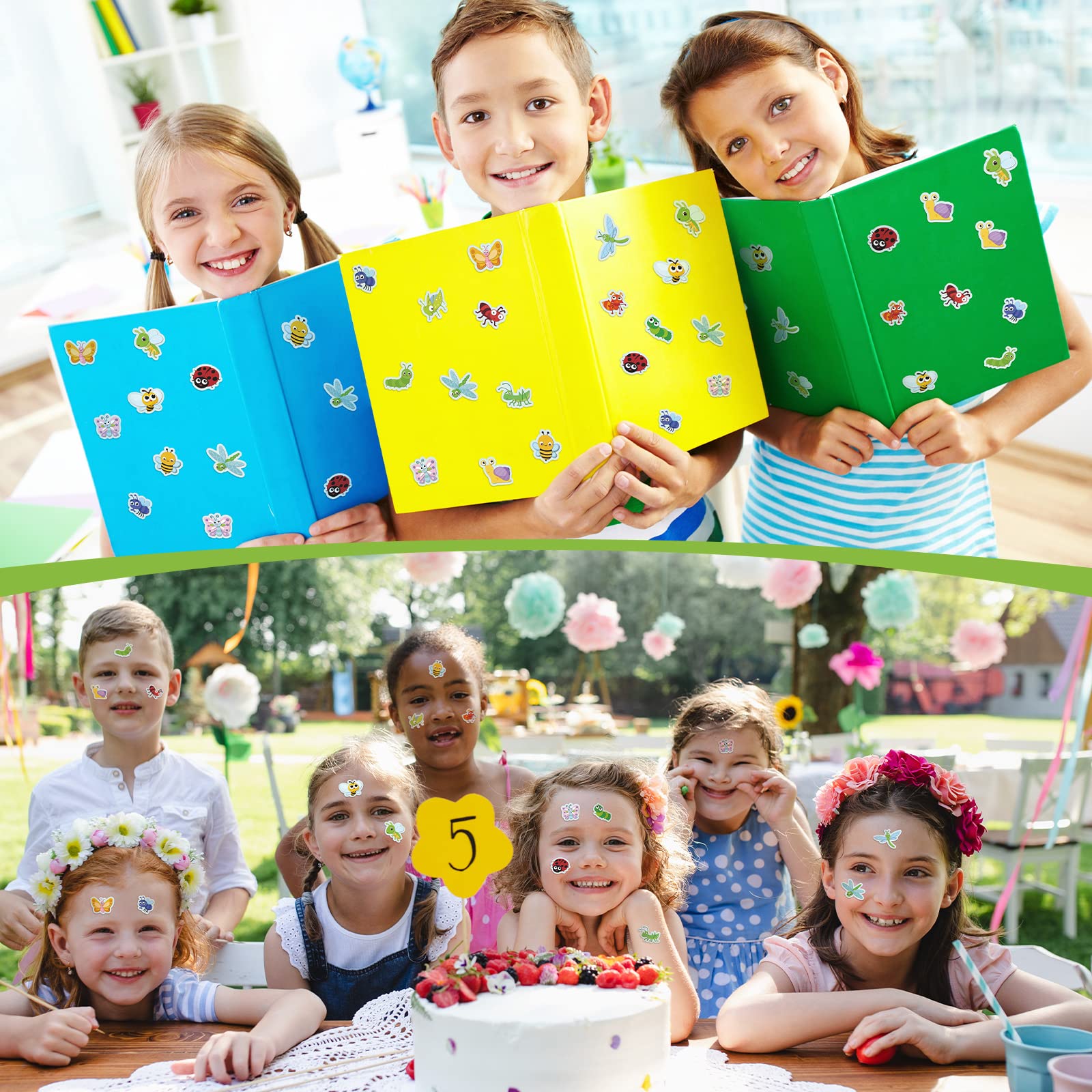 Snapklik.com : 480 Pcs Spring Insect Stickers For Kids Bulk Bee Ladybug ...