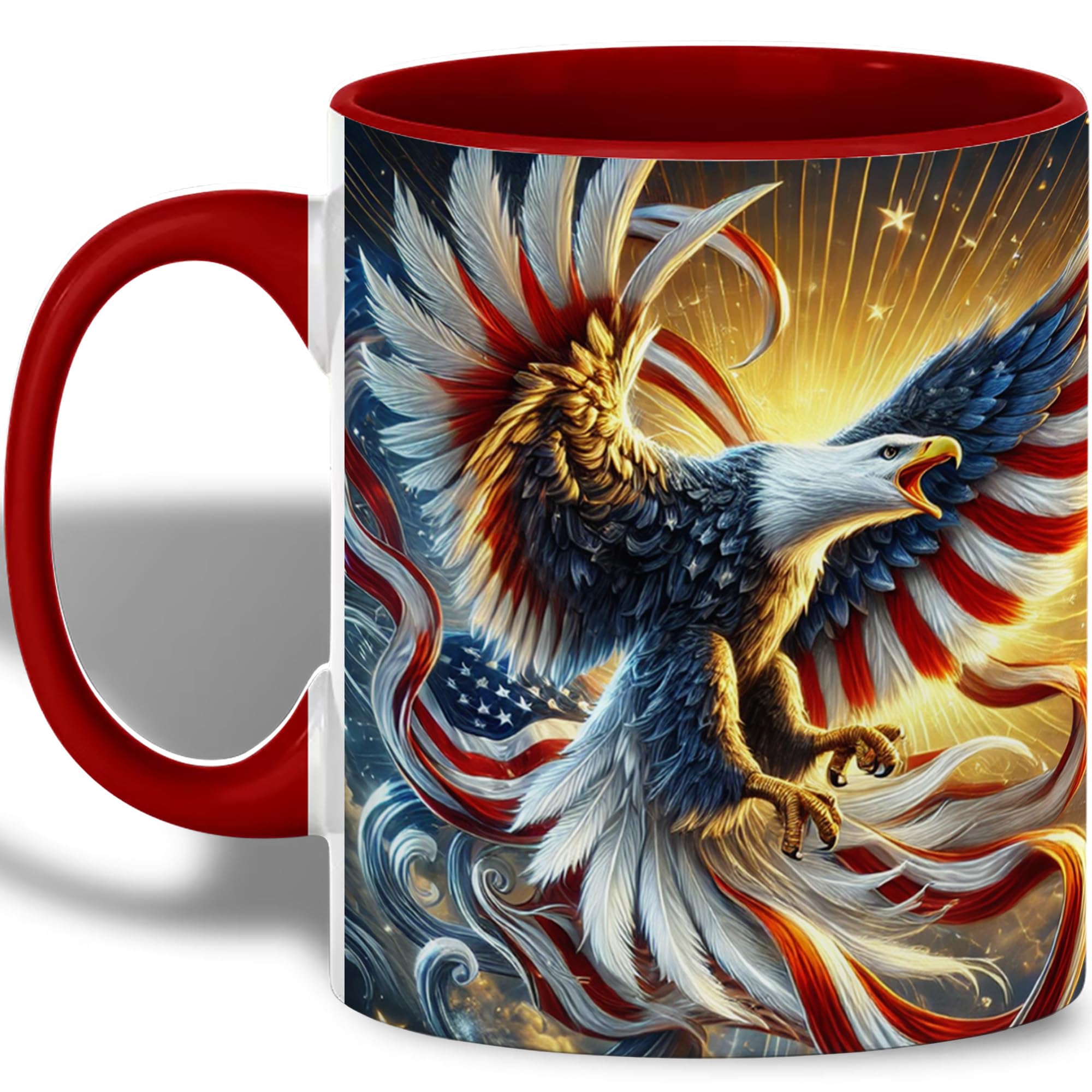 Amazon.com: American Eagle Coffee Mug, 11oz Ceramic Patriotic Cup with ...