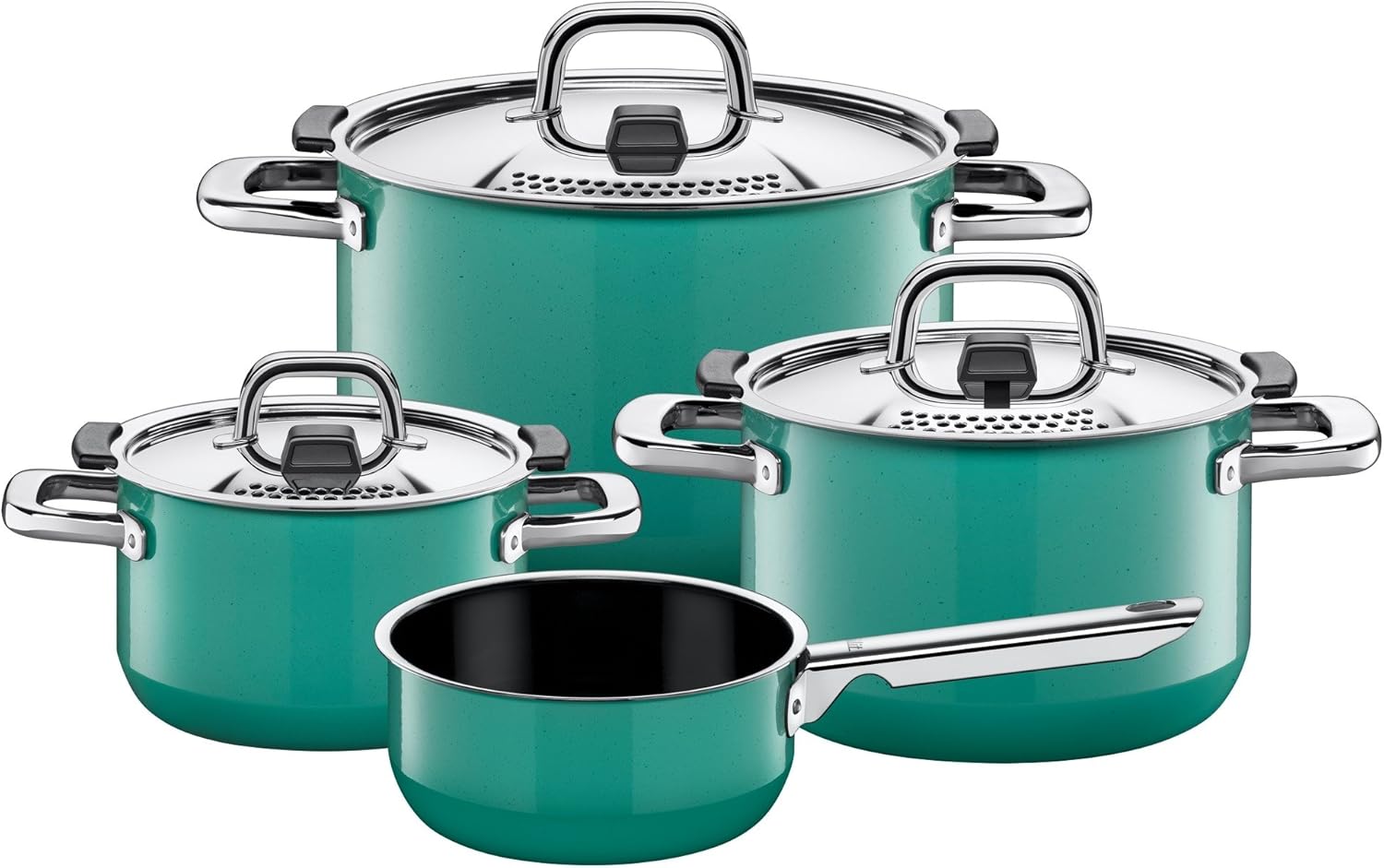 Silit Pot Set, 4-Piece, Nature Green. Metal Control lid, Made in ...