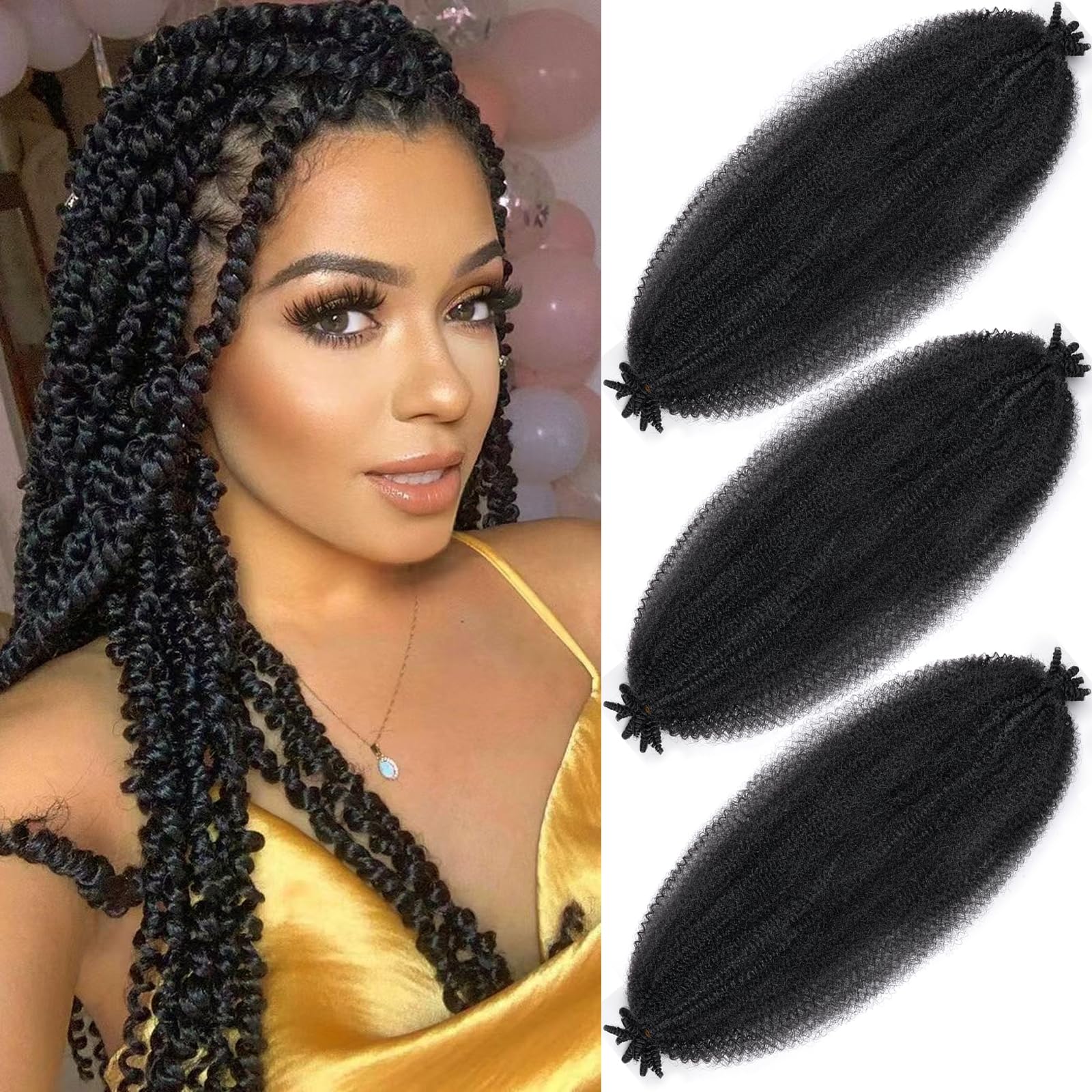 Amazon.com : Springy Afro Twist Hair 24 Inch 3 Packs Marley Twist Hair ...