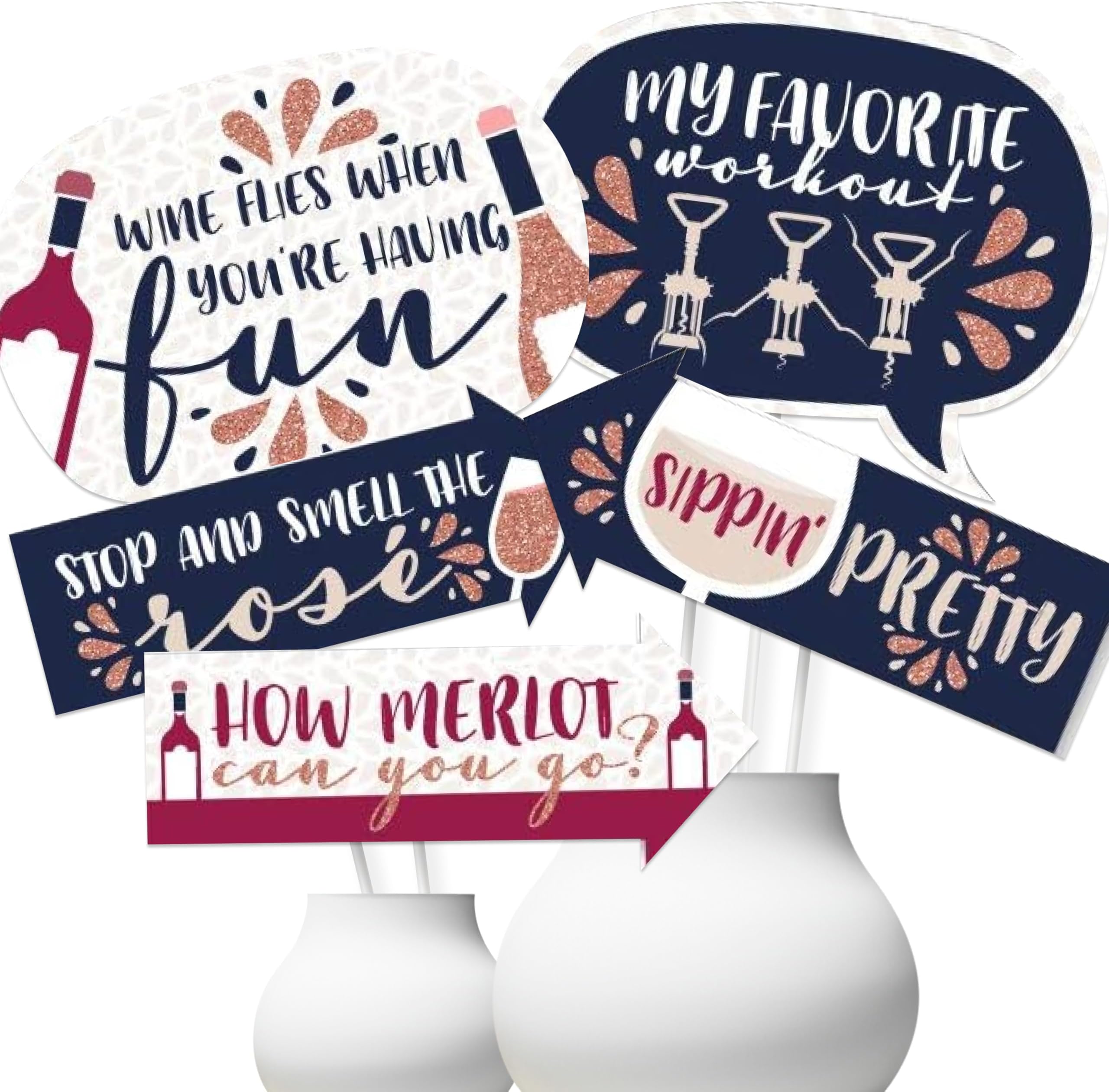 Amazon.com: Wine Party Photo Booth Props - But First Wine Tasting ...