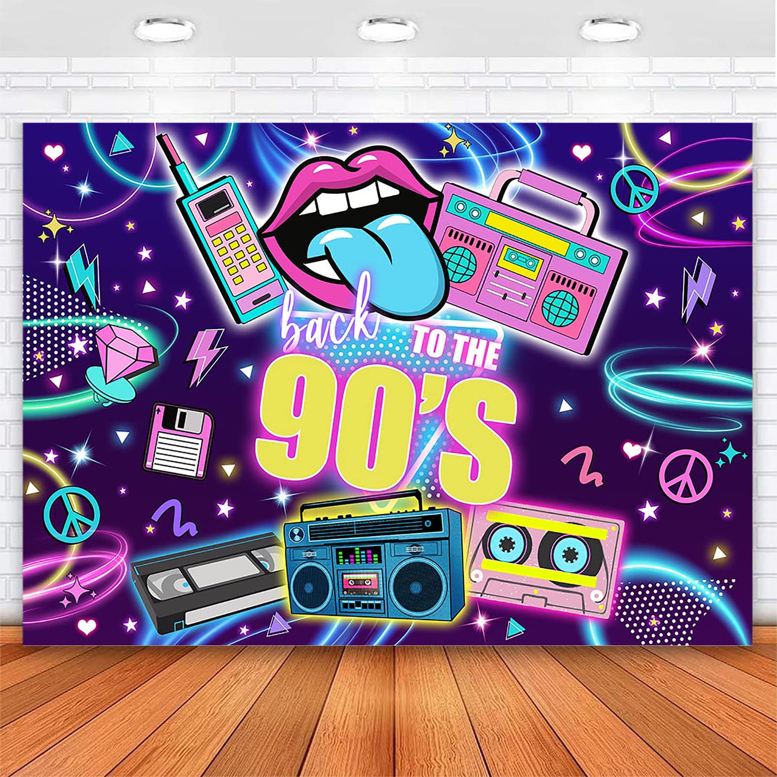 Amazon.com : Avezano Back to The 90s Backdrop Hip Hop Fashion ...