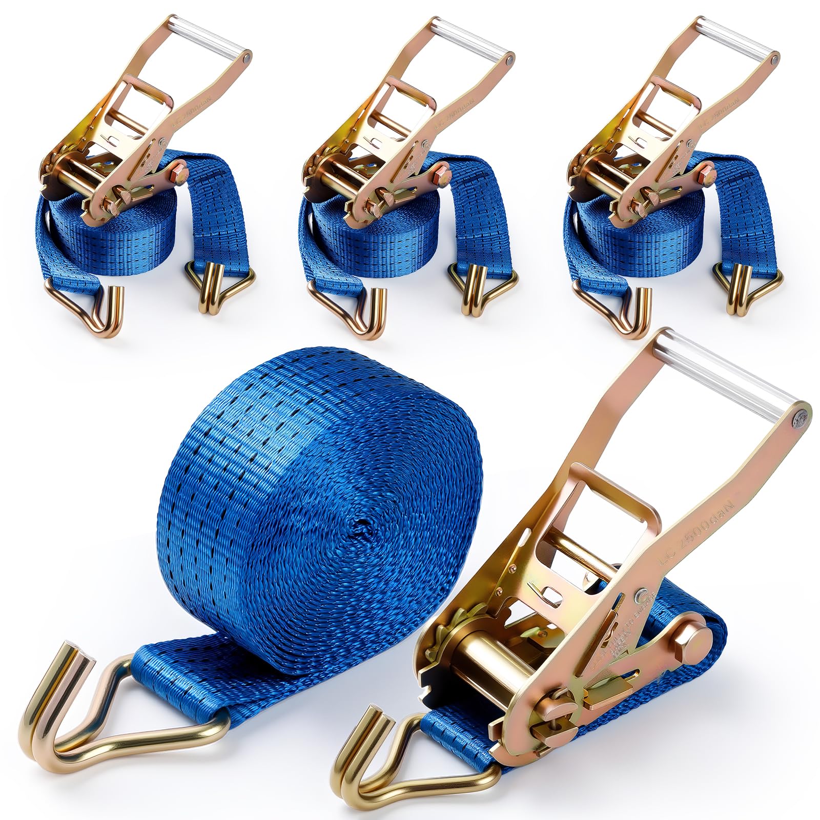 Snapklik.com : 4Pack Ratchet Straps Heavy Duty-2 Inch X 20 Feet(7,500lb ...