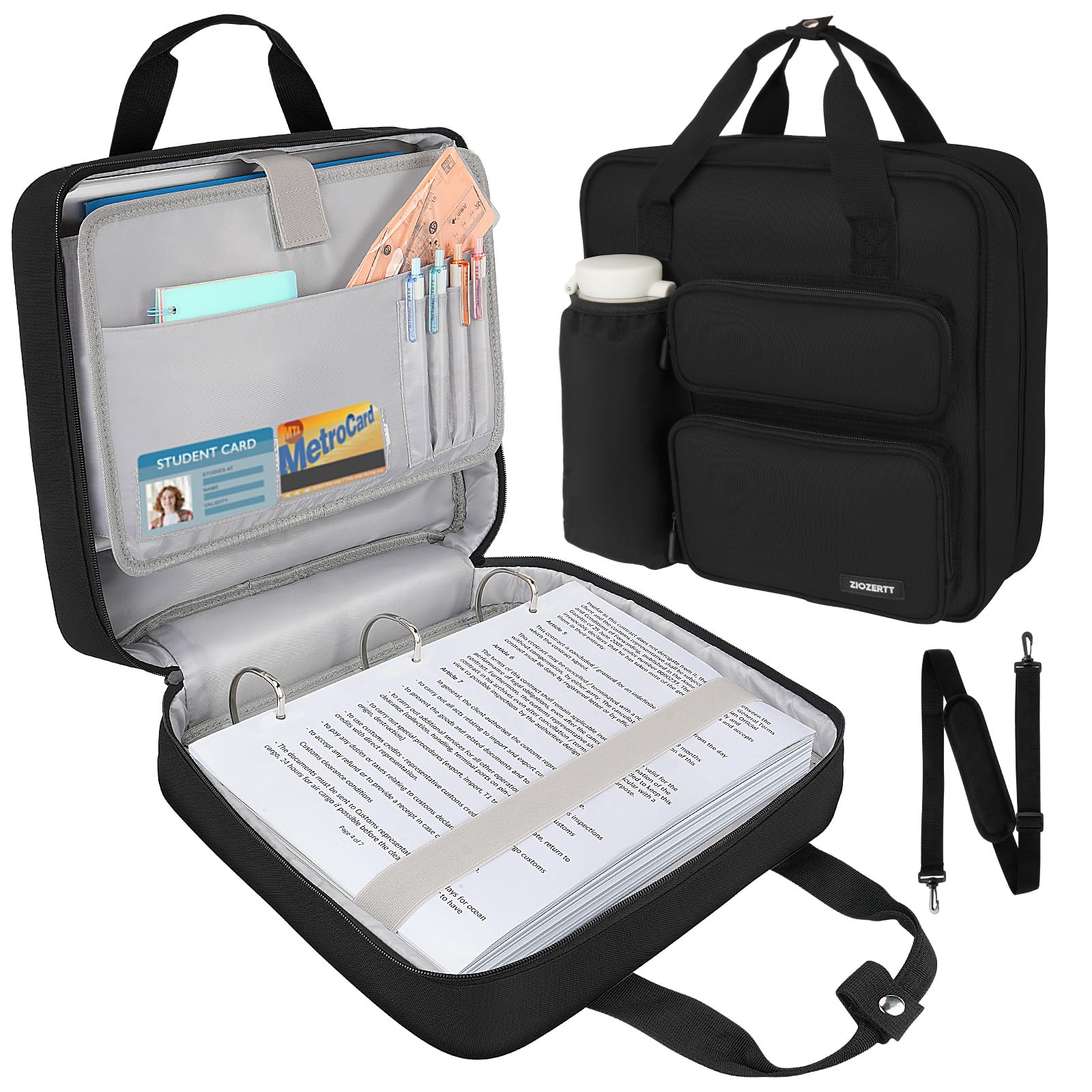 Snapklik.com : Zipper Binder 3 Ring, 700 Sheets Capacity, Binder 3 Inch