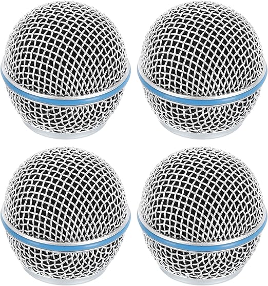 sourcing map 4pcs Mesh Microphone Grill Head Wired Microphone Ball Head ...
