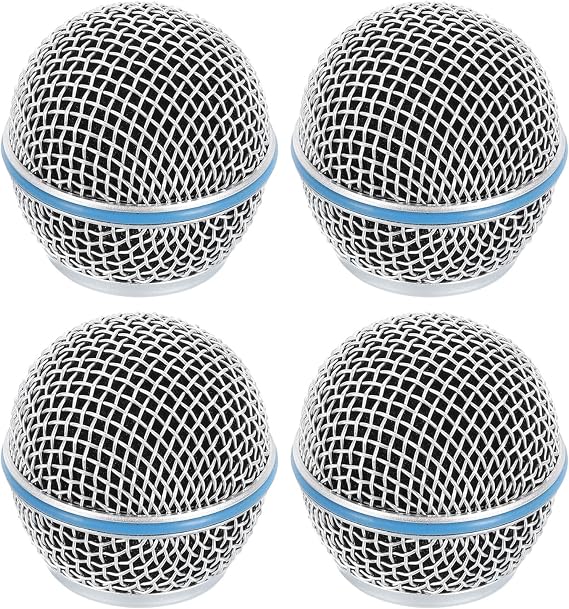 sourcing map 4pcs Mesh Microphone Grill Head Wired Microphone Ball Head ...