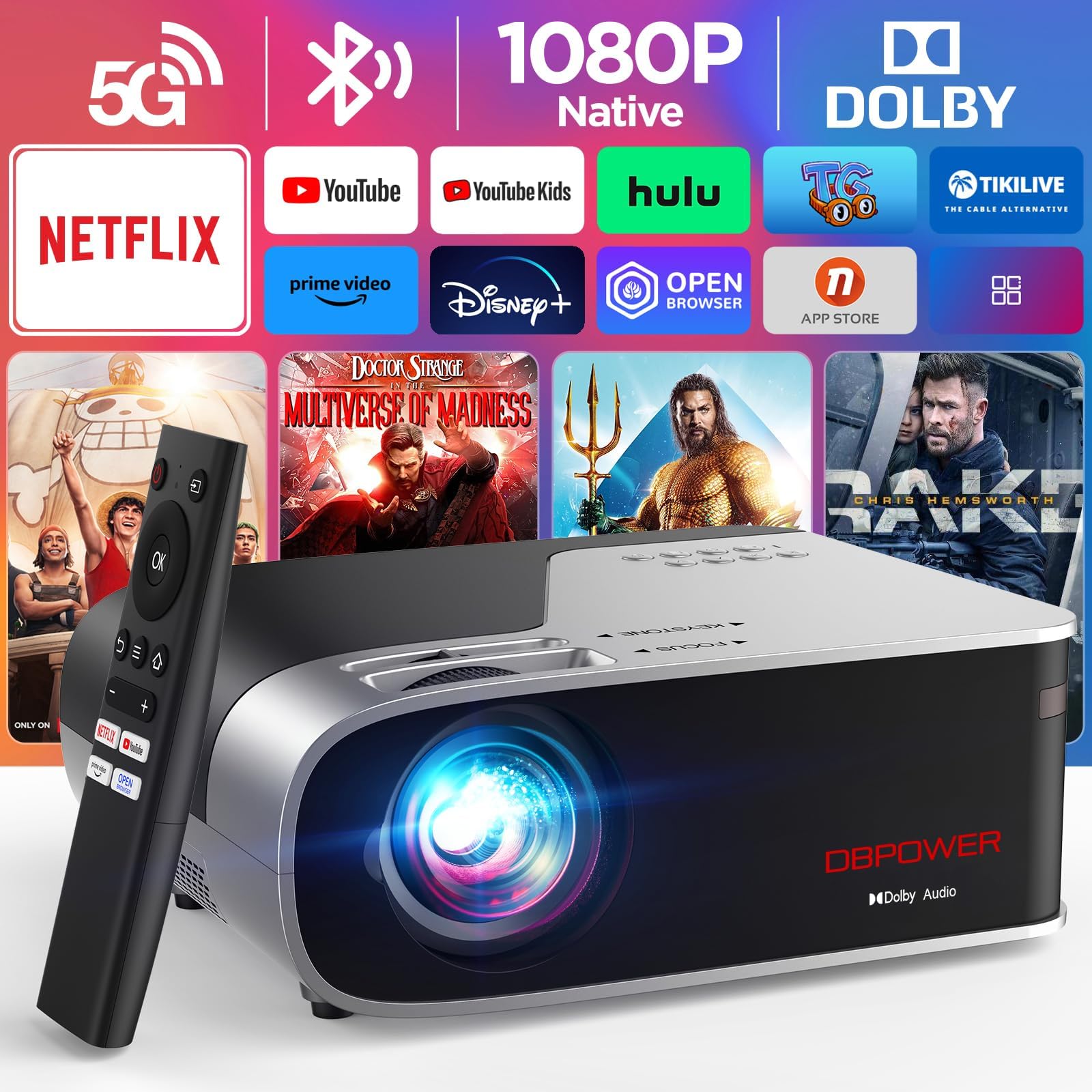 Amazon.com: [Netflix Officially-Licensed] Smart Projector with 5G WiFi ...