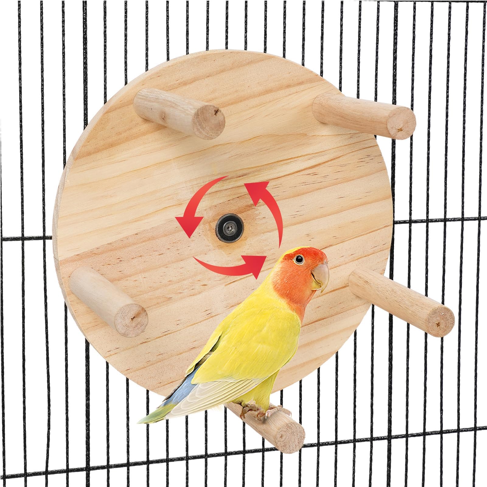 Amazon.com : FrgKbTm Bird Toy Rotating Perch, Wooden Parrots Ferris ...