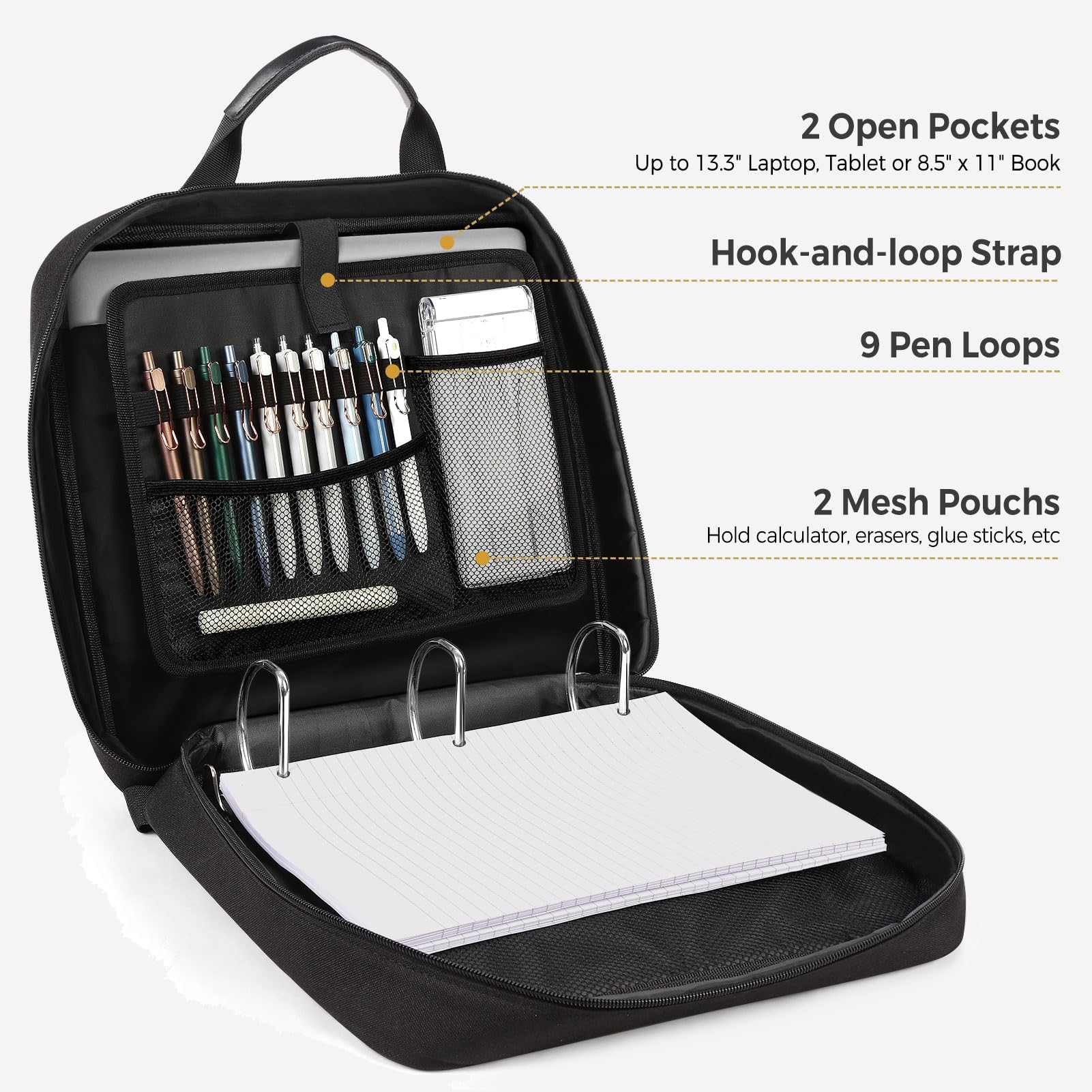 Snapklik.com : SKYDUE Zipper Binder, 3 Inch 3 D-Rings, 700 Sheets ...