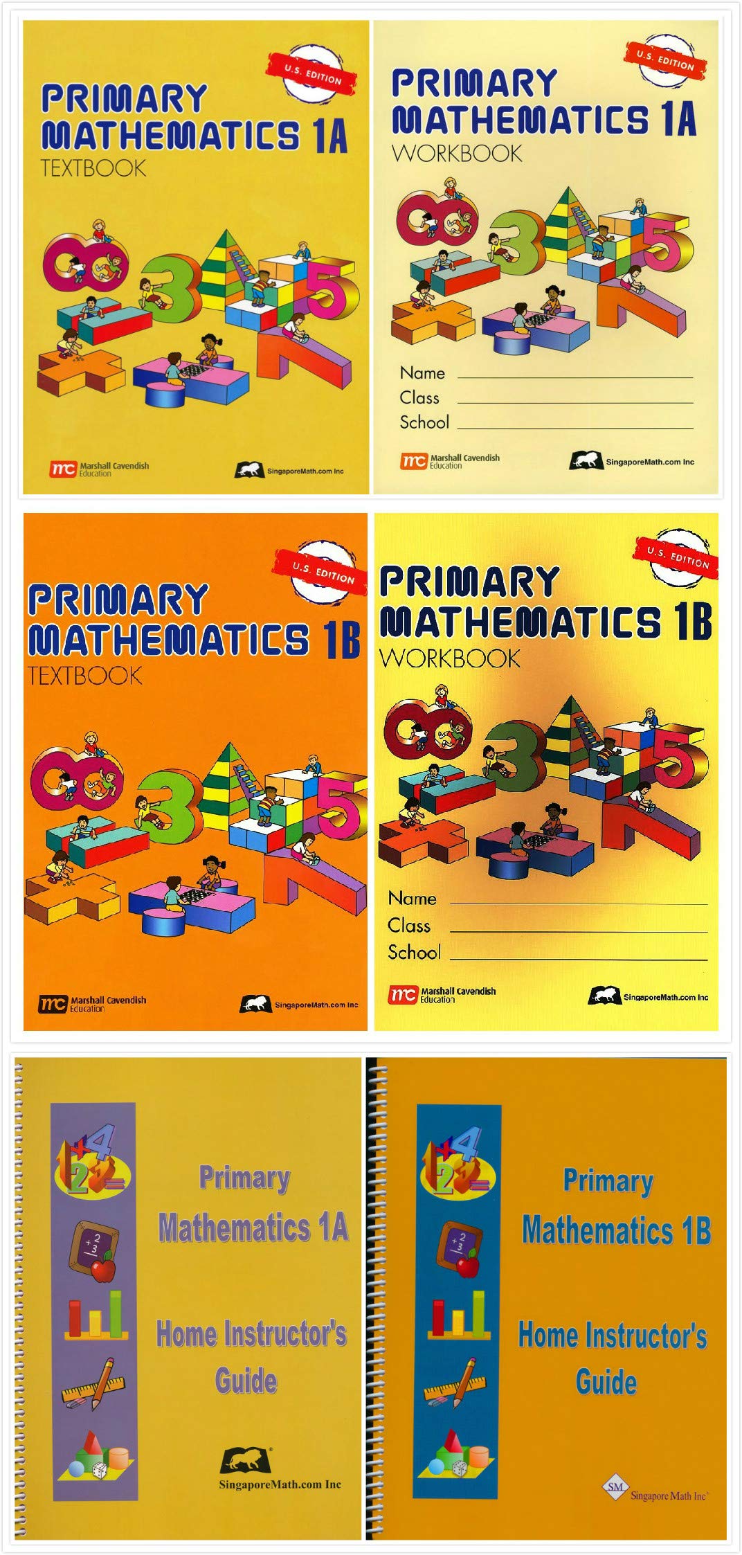 Singapore Primary Mathematics Grade 1 Homeschool Kit (6 Books ...