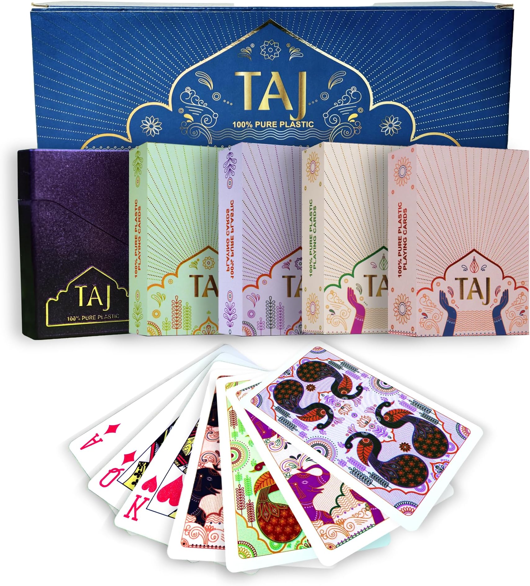EMPEROR INDIA's ORIGINAL PLAYING CARDS Taj Plastic Playing Cards (4 ...