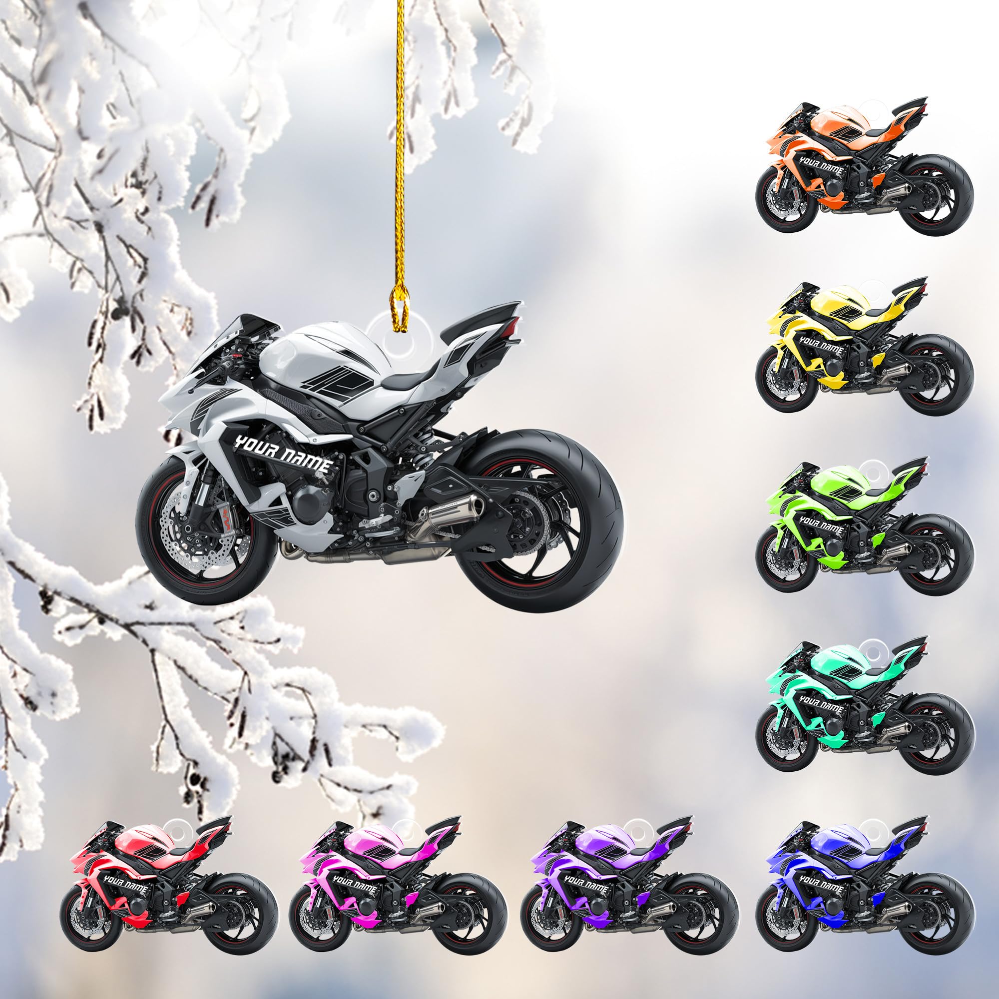 Amazon.com: Personalized Motorcycle Christmas Tree Ornaments, Motocross ...