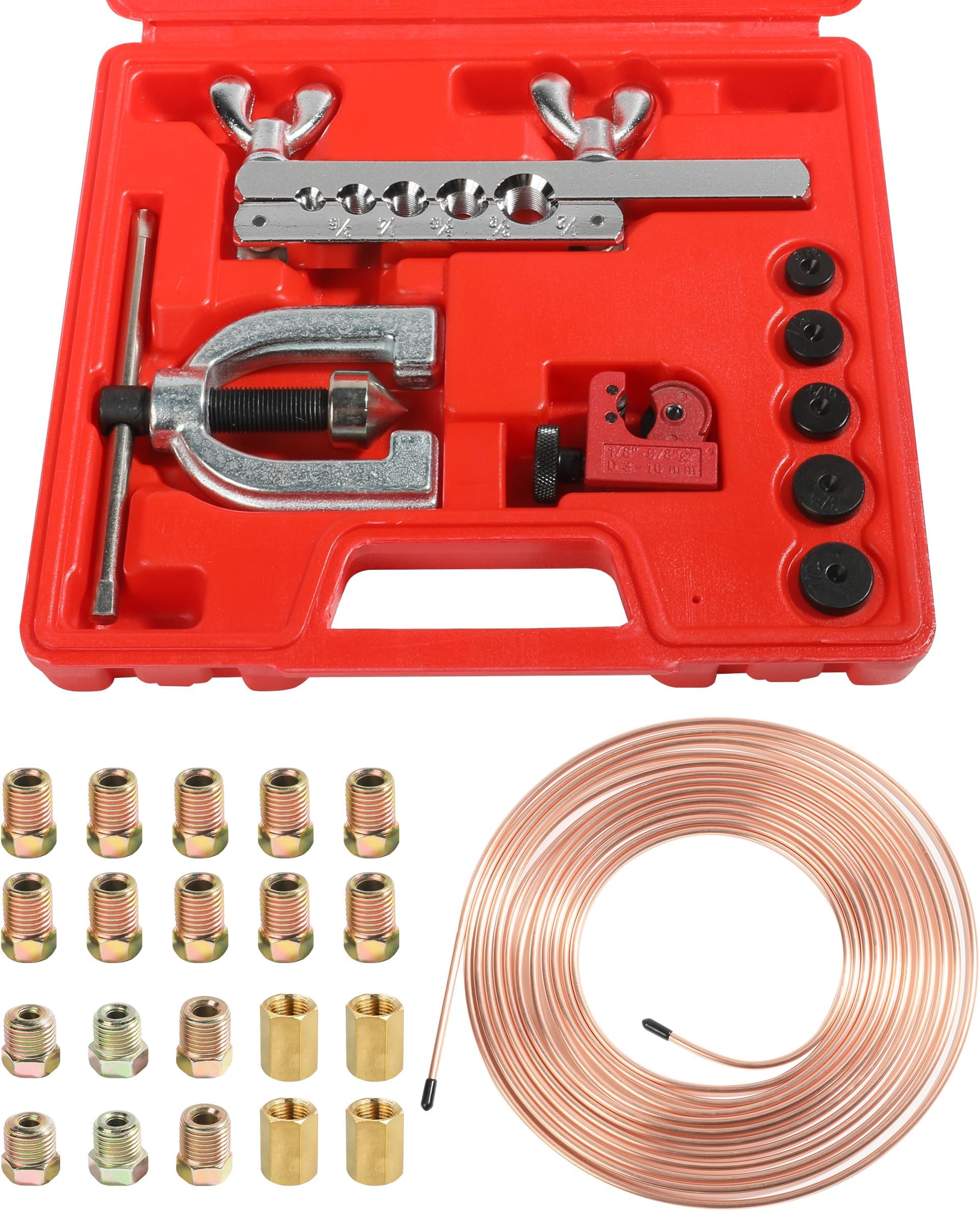 Amazon.com: YAKEFLY 25 ft 3/16 Copper Coated Brake Line Kit with 16 ...