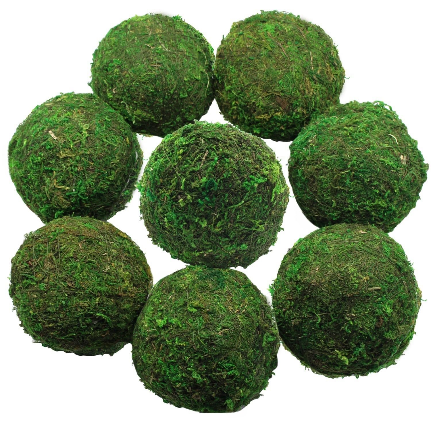 Amazon.com: YGbridge Large Decorative Moss Balls, 8 Pcs 3.6" Green ...