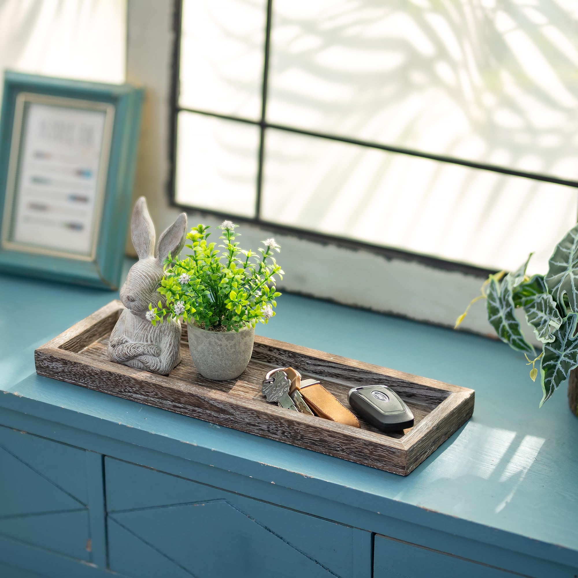 Snapklik.com : Romadedi Rustic Decorative Wood Candle Tray - 17" Wooden ...