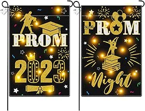 Amazon.com : Treela 2 Pcs Prom 2023 Garden Flag with Light Party Prom ...