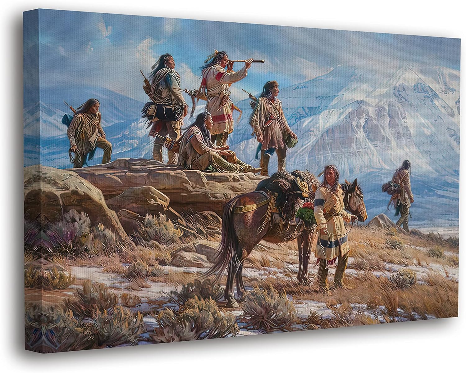 Amazon.com: SpiritualHands Native American Wall Art – Framed Western ...