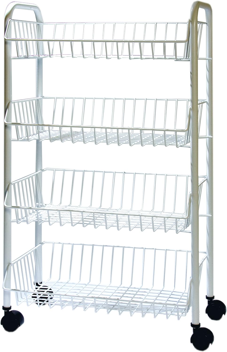 Delfinware White 4 Tier Mobile Trolley, Steel : Amazon.co.uk: Home ...