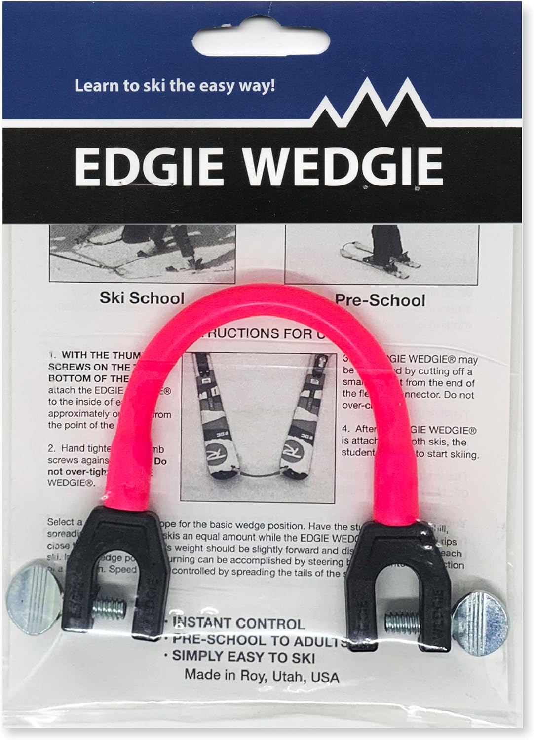Edgie Wedgie - The Original Kids Ski Tip Connector (Pink) : Amazon.ca ...