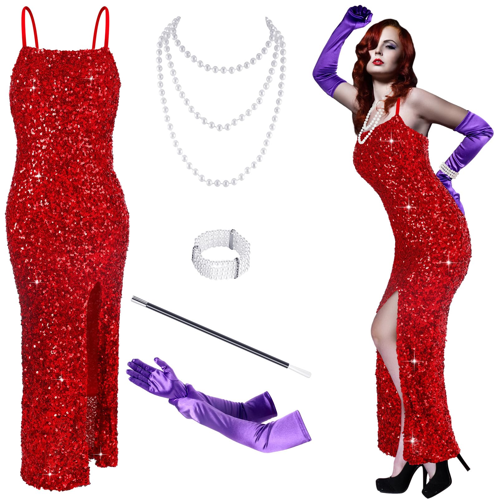 Yaomiao 5 Packs Rabbit Women's Costume Halloween Toon Starlet Costume ...