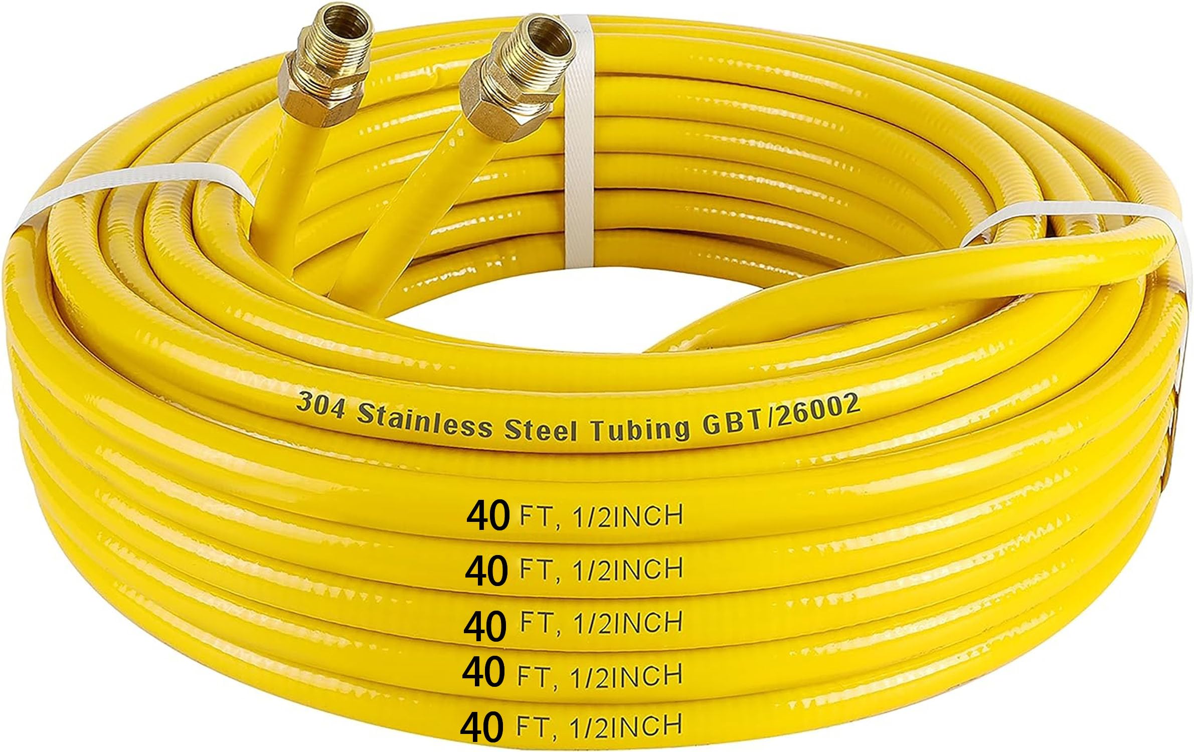 Snapklik.com : 40FT 1/2CSST Gas Line Flexible Gas Line, CSST Corrugated Stainless Steel Tubing ...