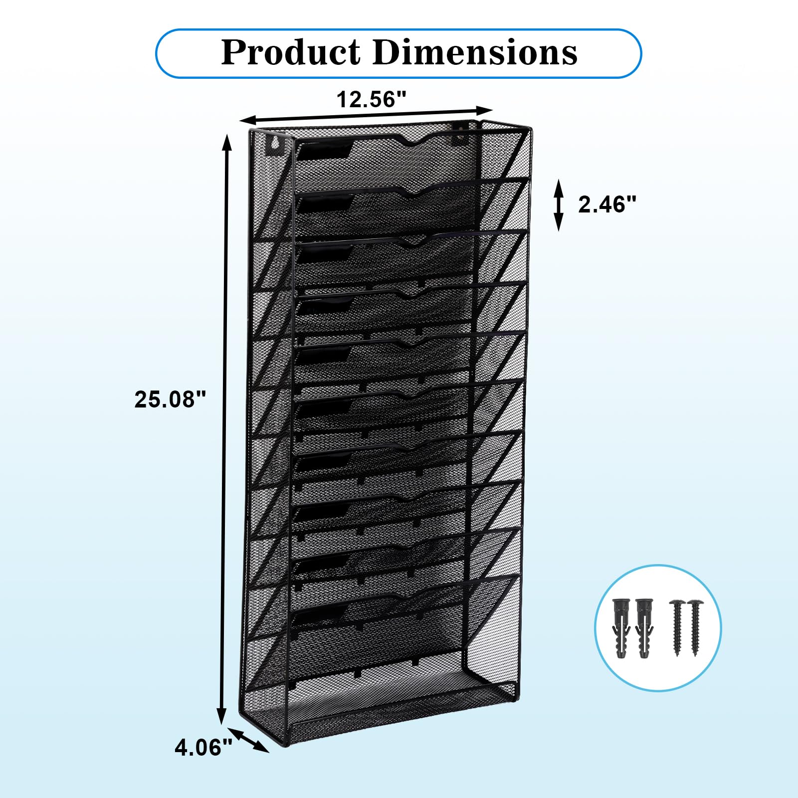 Snapklik.com : Wall File Organizer, 10 Tier Mesh Hanging Folder ...