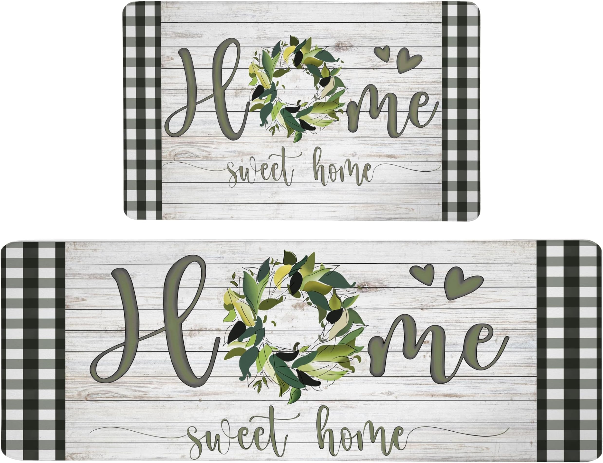 Amazon.com: Spring Kitchen Mats Set of 2, Floral Kitchen Rugs and Door ...