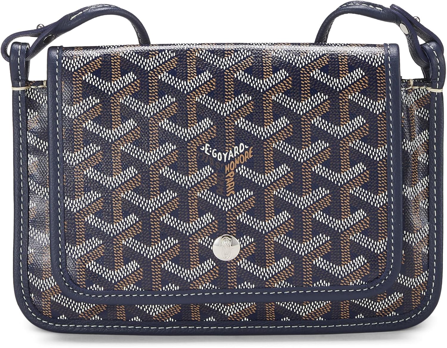 Amazon.com: Goyard, Pre-Loved Navy Goyardine Canvas Plumet, Navy ...