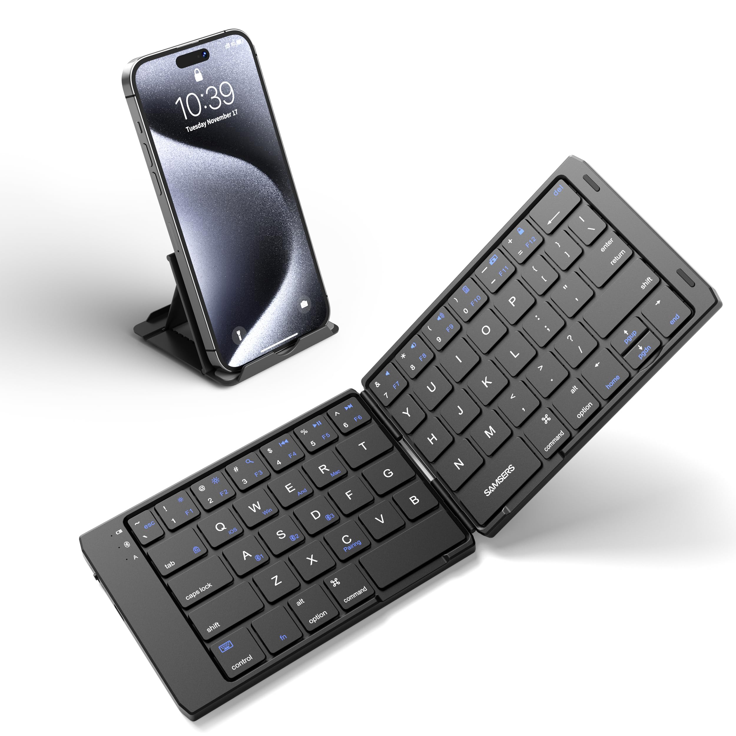 Amazon.com: Samsers Foldable Bluetooth Keyboard Portable Folding ...