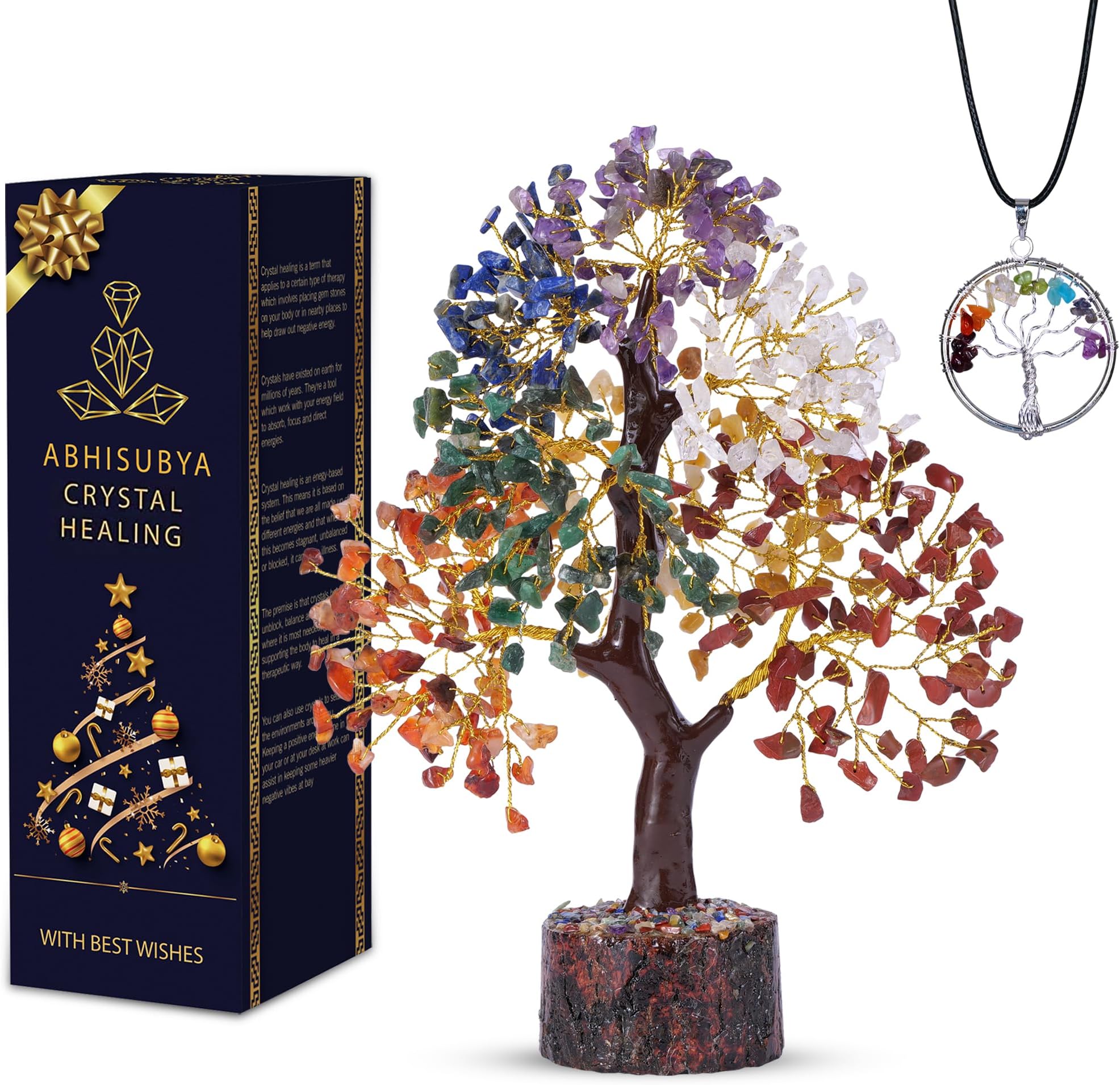 Amazon.com: YATHABHISA 7 Chakra Tree of Life, Crystals and Healing ...