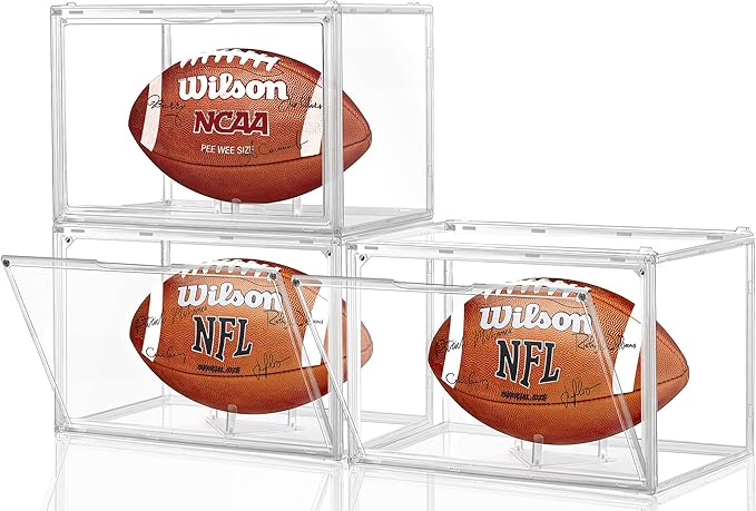 Amazon.com: 3 Pack Football Display Case, Football Case Display Case ...