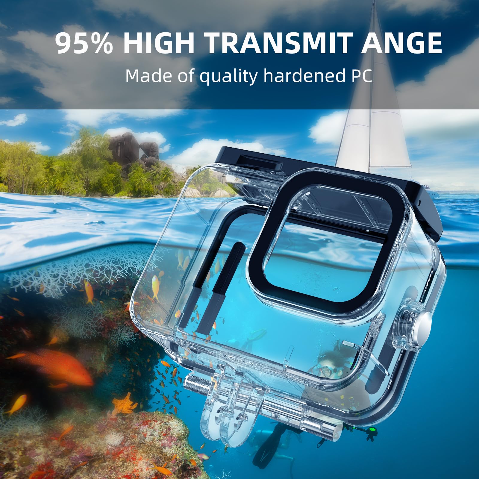Go Pro Hero 13 Accessories 196FT/60M Waterproof Case With Dive Filters ...
