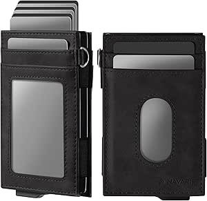 Navaris Pop Up Wallet - Patented Pop-Up Mechanism & RFID Blocking Card ...