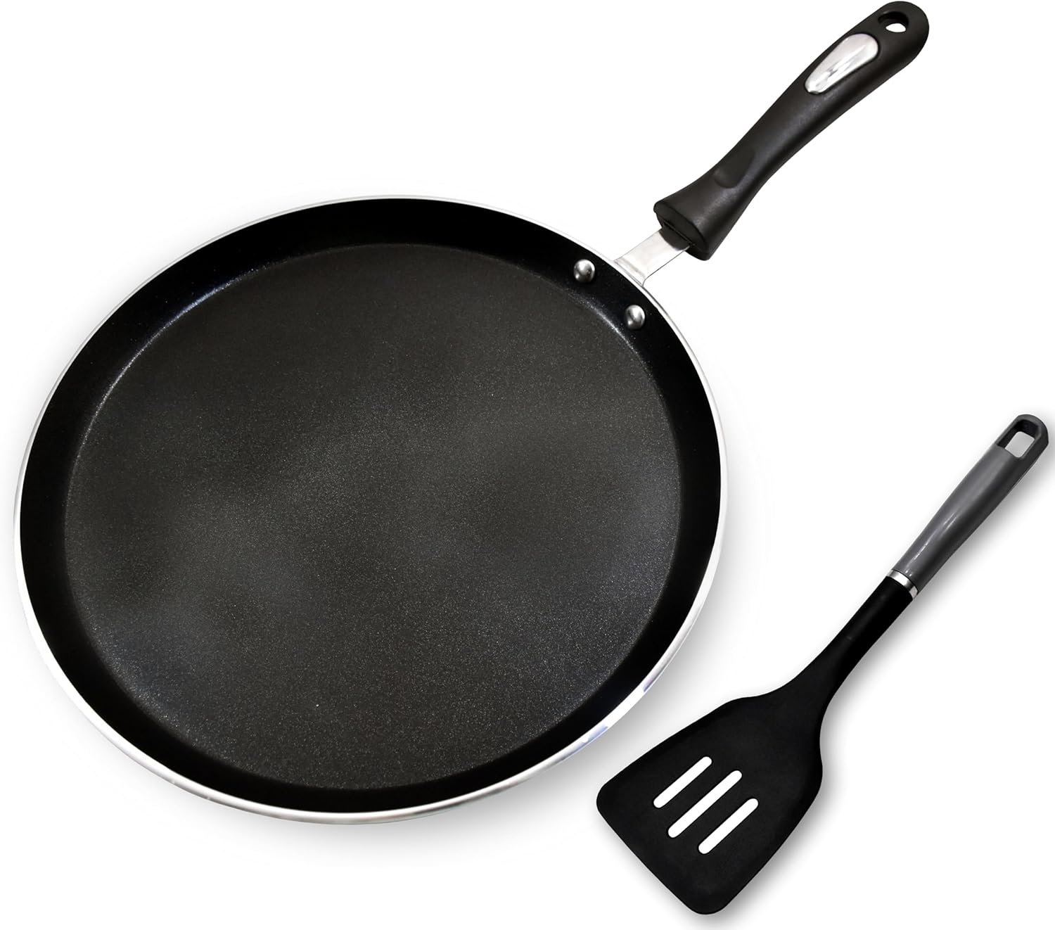Amazon.com: Hercules Knives Nonstick Crepe Pan, 12” Non Stick Skillet ...