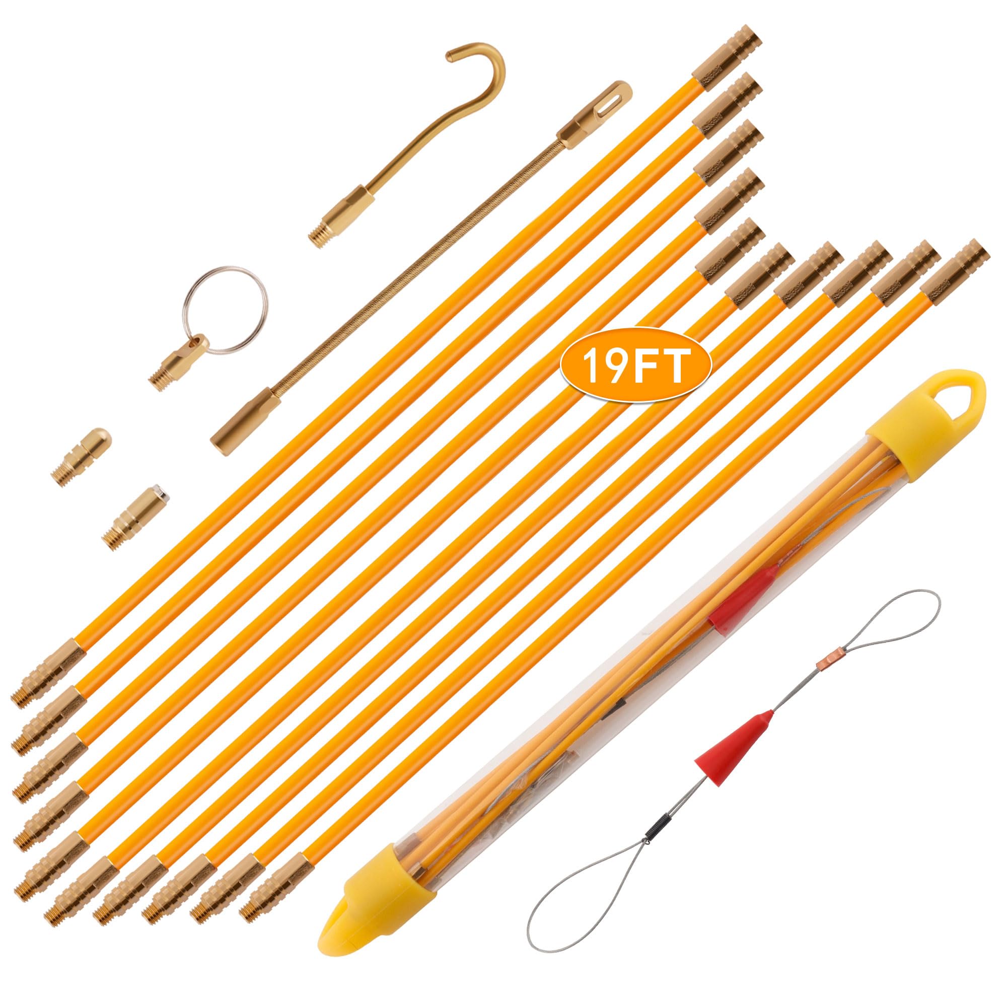 Snapklik.com : KOOTANS 19FT Fiberglass Electrical Wire Running Kit Wire ...