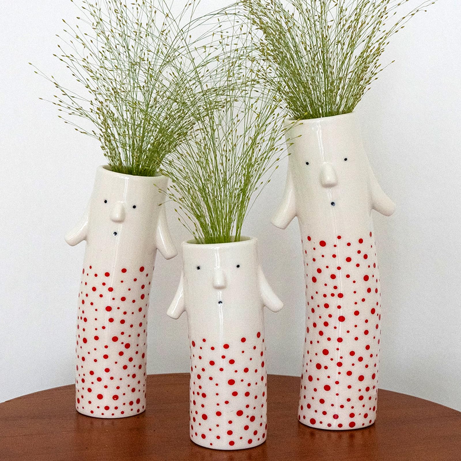 Amazon.com: MOUGIGI Family Face Vases Set of 3 - Cute Handmade Ceramic ...