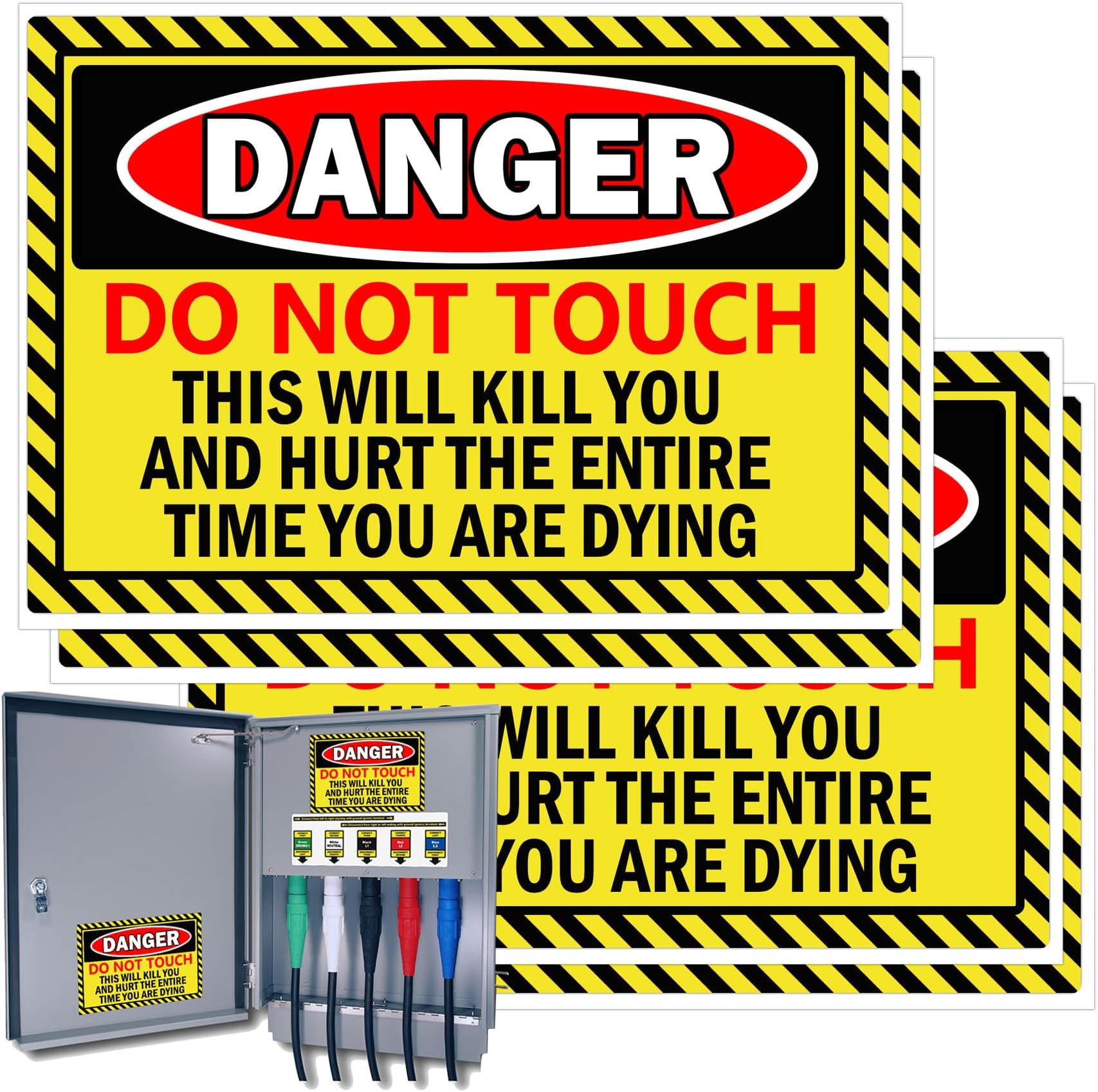 Amazon.com: Do Not Touch Stickers 'DO NOT Touch Danger Warning Labels 5 ...