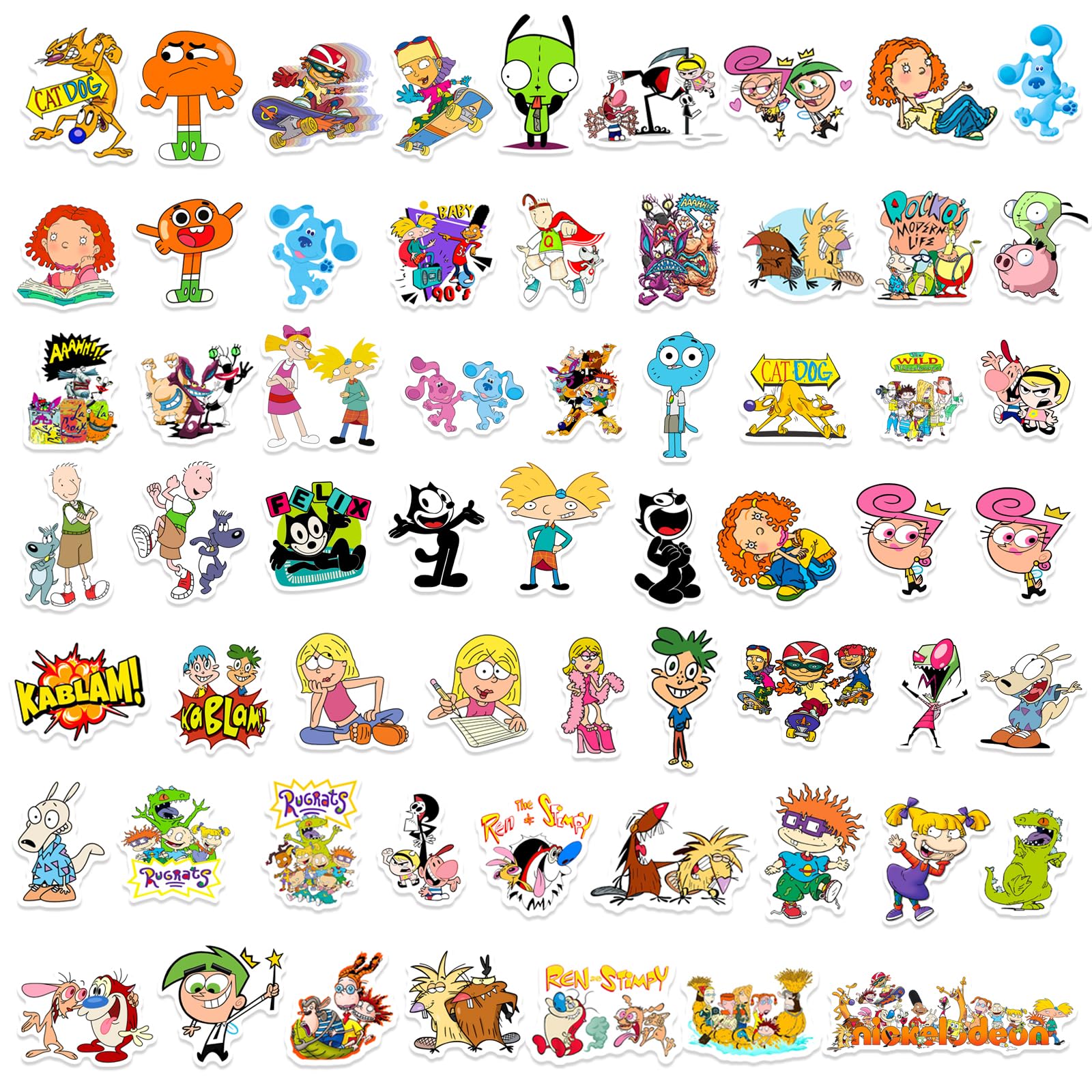 Amazon.com: 60PCS Cartoon Vinyl Stickers for Water Bottles Laptop ...